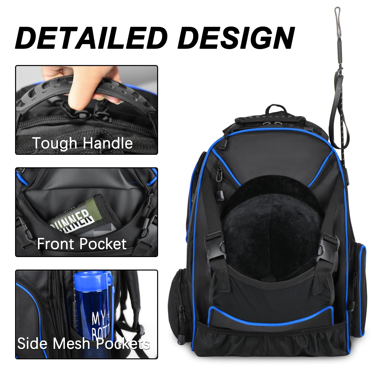 Large capacity equestrian horse riding gear horseback riding bag grooming tote bag equestrian backpack with helmet holder ringside equipment casual daypack backpacks
