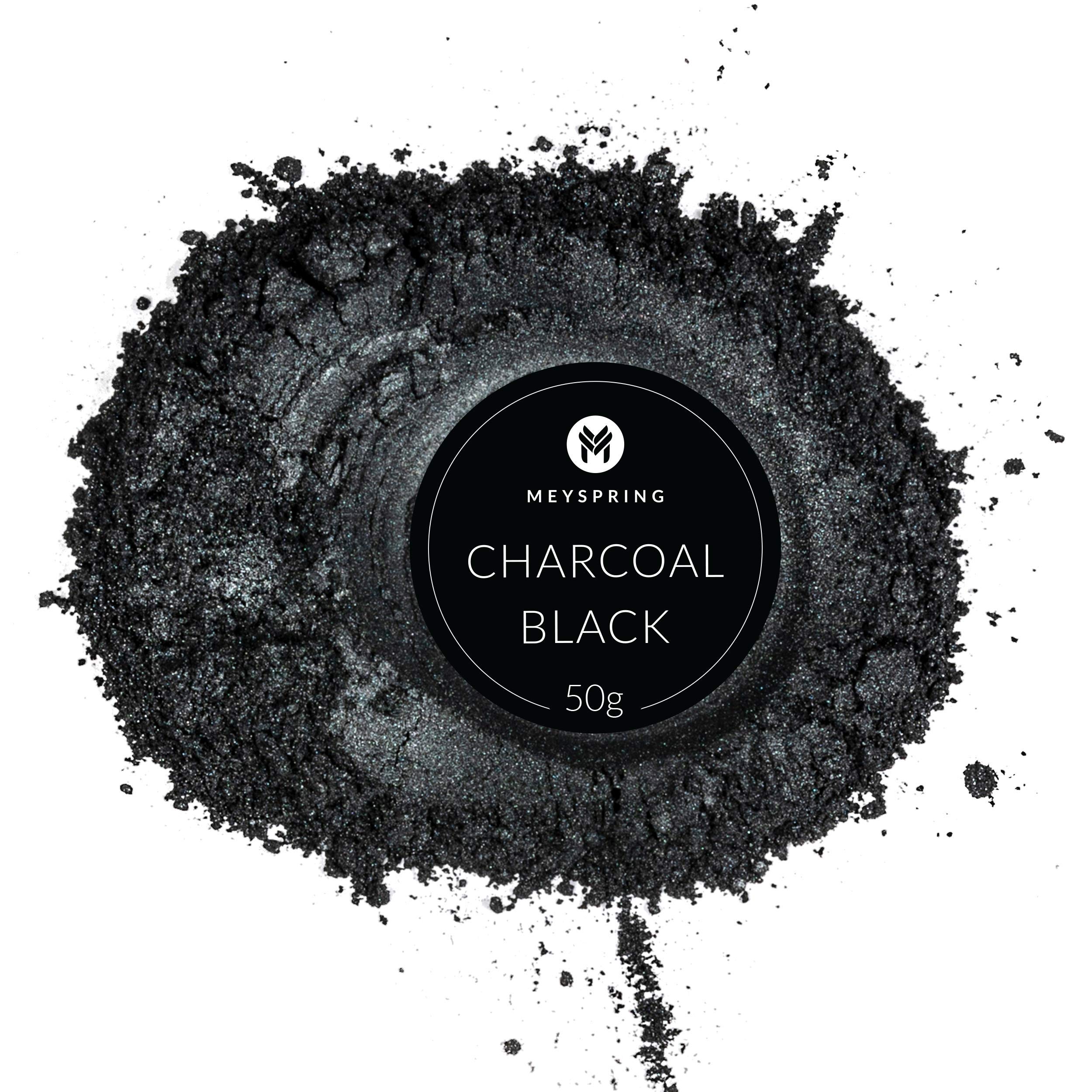 MEYSPRING Charcoal Black Epoxy Resin Color Pigment - 50 Grams - Great for Resin Art, Epoxy Resin, and UV Resin - Mica Powder for Epoxy Resin