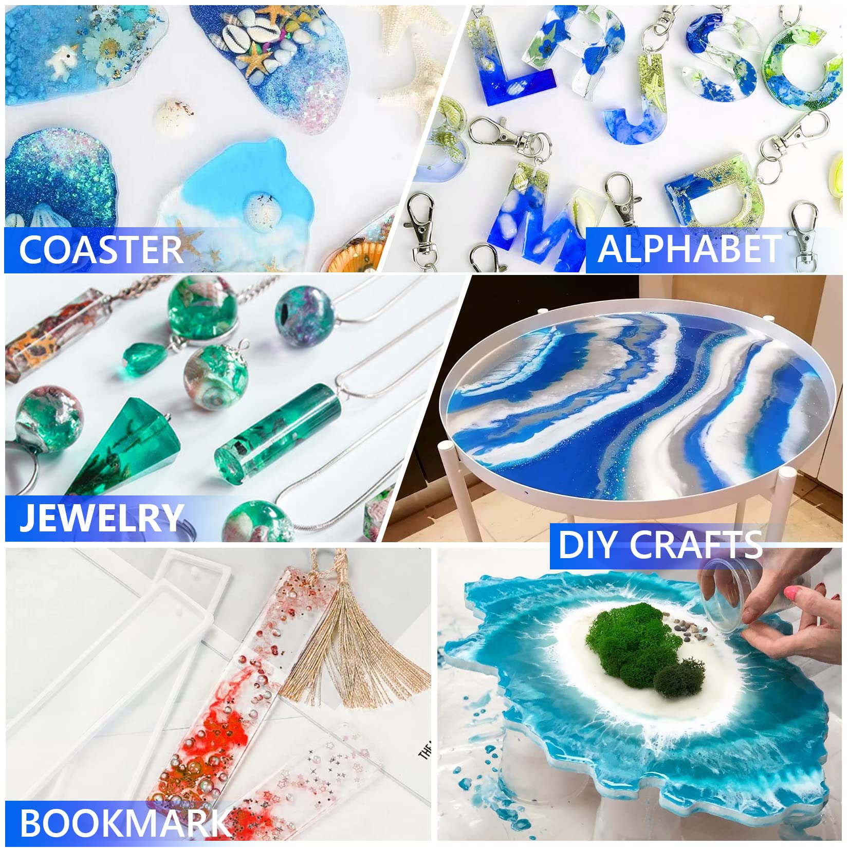 Epoxy Resin Pigment - 24 Colors Liquid Translucent Epoxy Resin Colorant, Highly Concentrated Epoxy Resin Dye for DIY Jewelry Making, Paint, Craft - 6ml Each, with 6 Colors Resin Glitter