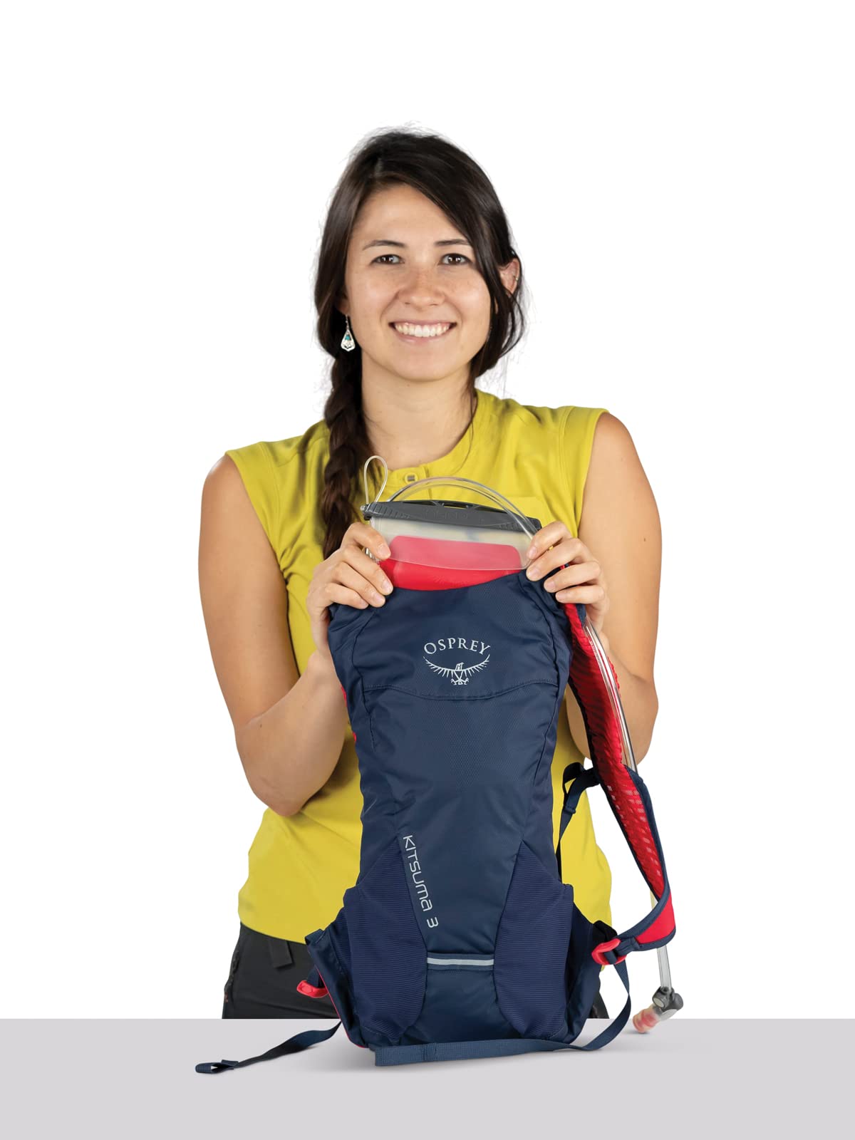 Osprey Kitsuma 3 Women's Bike Hydration Backpack with Hydraulics Reservoir, Claret Red