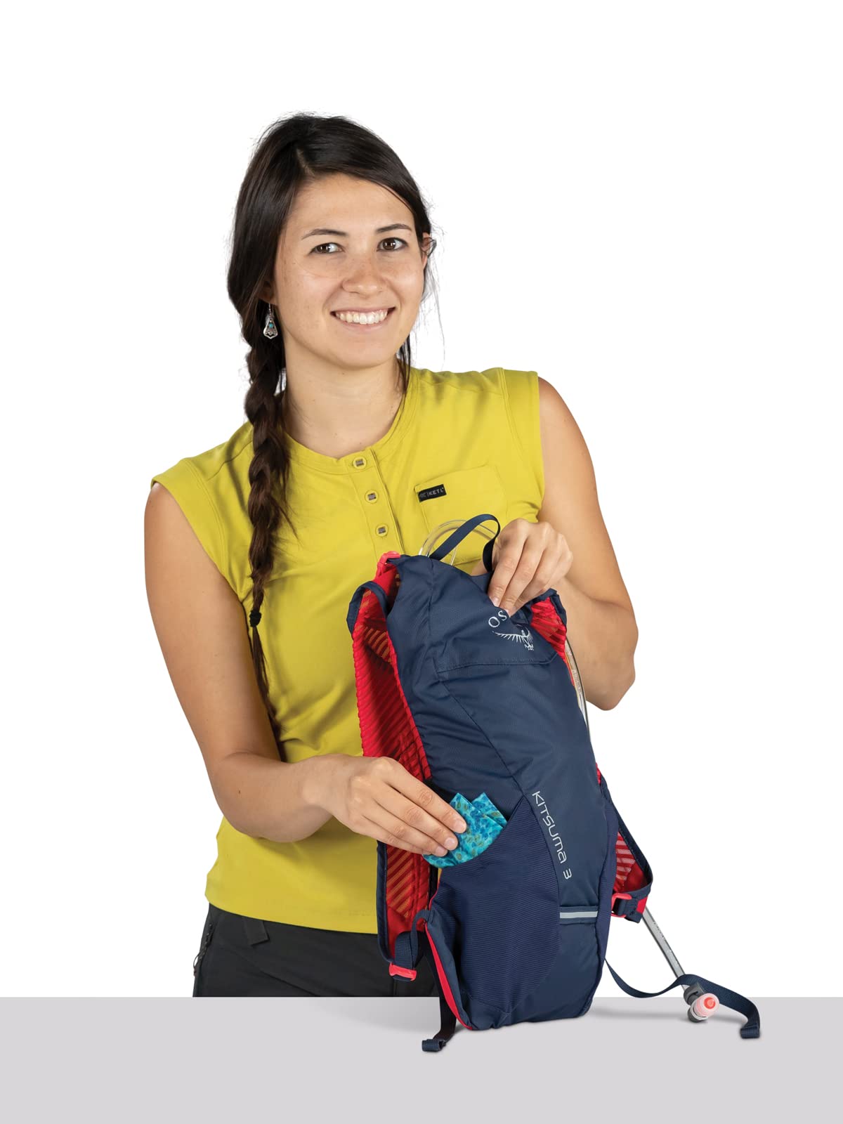 Osprey Kitsuma 3 Women's Bike Hydration Backpack with Hydraulics Reservoir, Claret Red