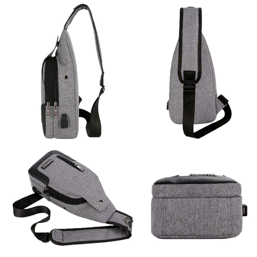Peicees Travel Gym Bike Sling Bag Shoulder Backpack Daypack w/USB Charging Port