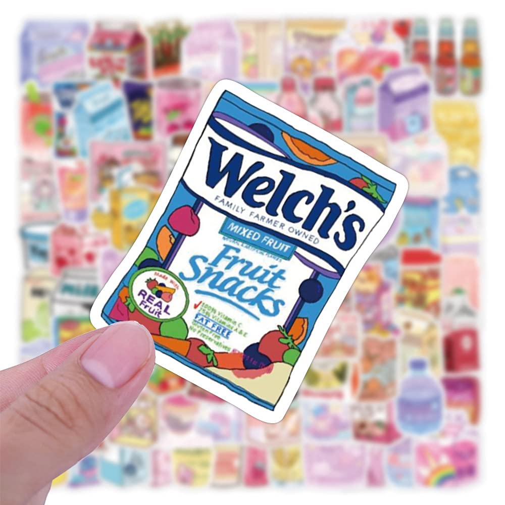 100pcs Cute Snack Stickers Food Stickers Drink Stickers Kawaii Small Beverage Stickers Decorative Masking Stickers for Personalize Laptop Scrapbook Daily Planner and Crafts
