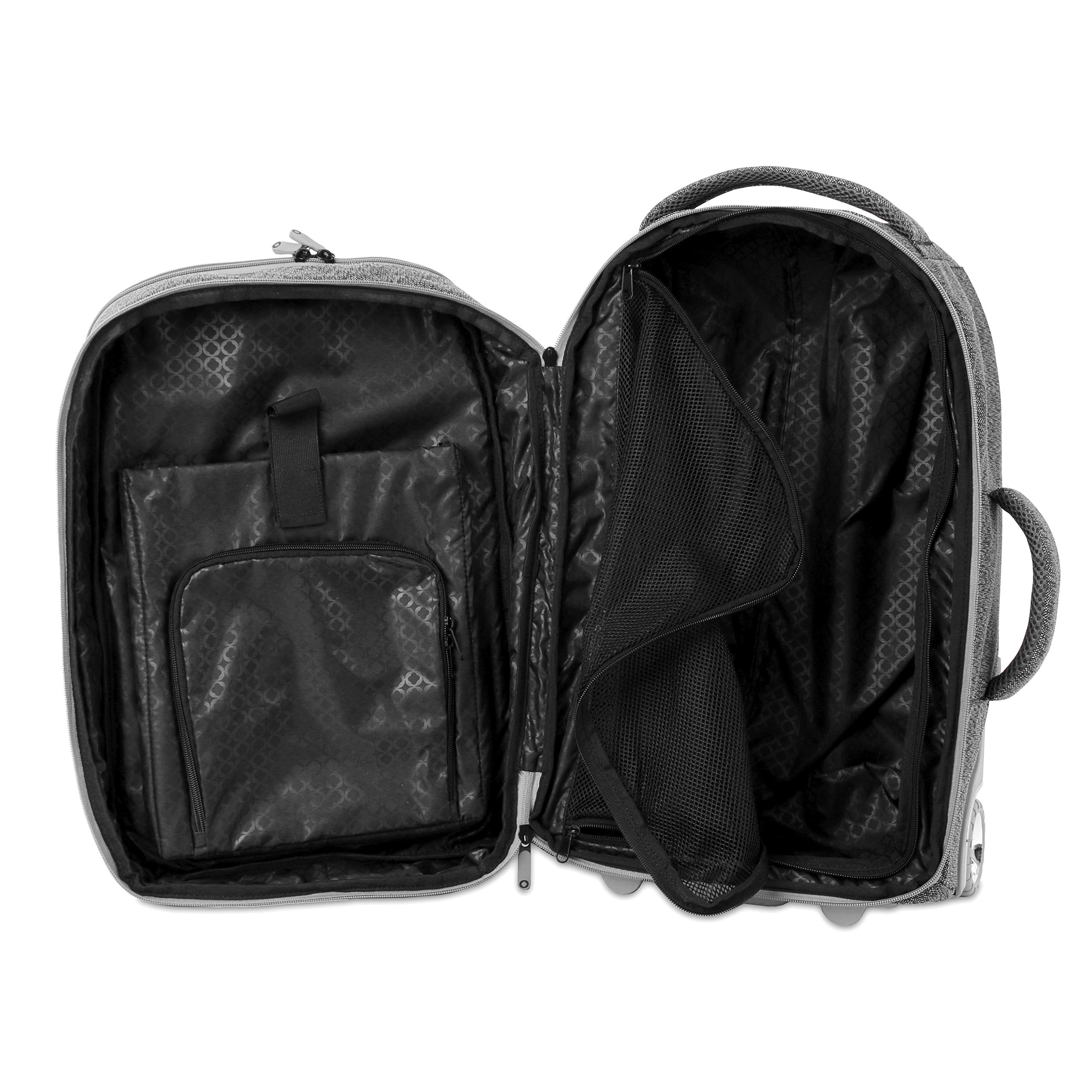J World New York Rover Carry-On Backpack w/Wheels. Rolling Laptop, Grey, One Size