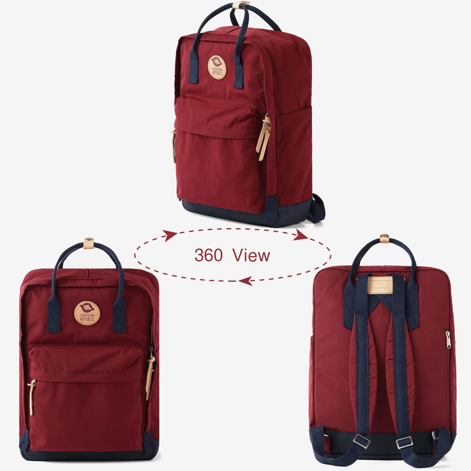 G-FAVOR Convertible Backpack Tote Women Laptop Backpack Daypack Bookbag, Water Resistant Computer Backpack for College School Work, Fits 15.6 inch Laptop