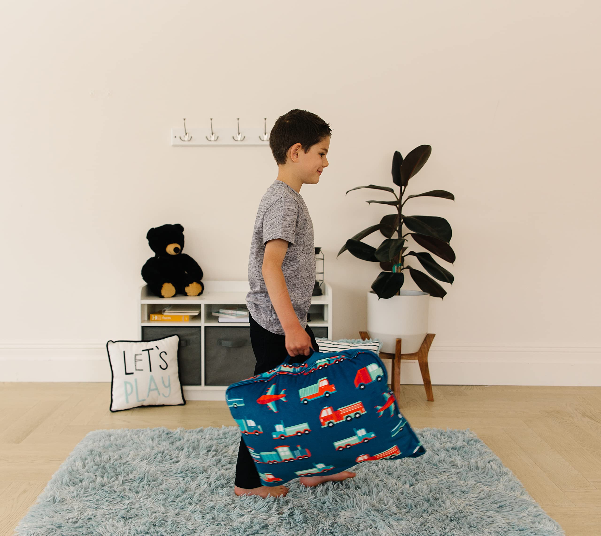 Wildkin 12 Inch Kids Backpack Bundle with Plush Nap Mat (Under Construction)