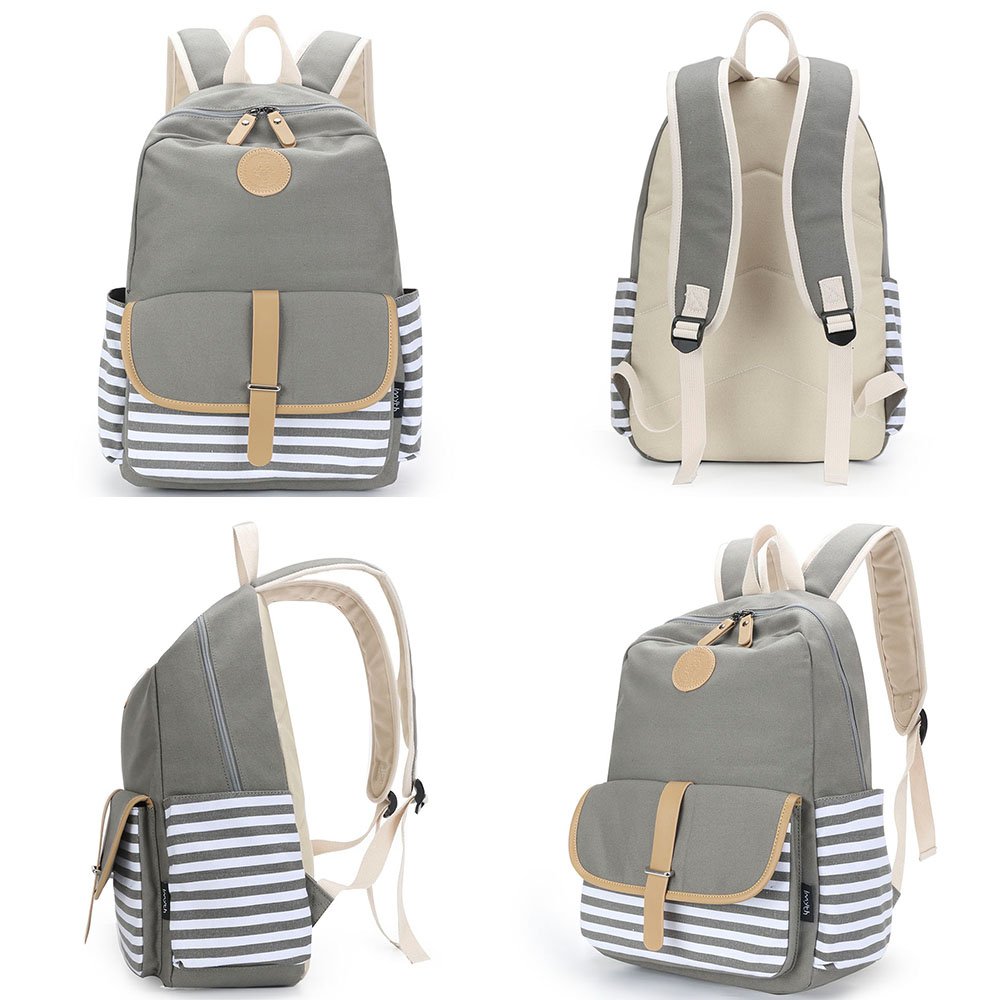 IMYTH Classical School Backpack for girls teen, Large Capacity Canvas laptop bag with YKK zipper fit 15.6 inch