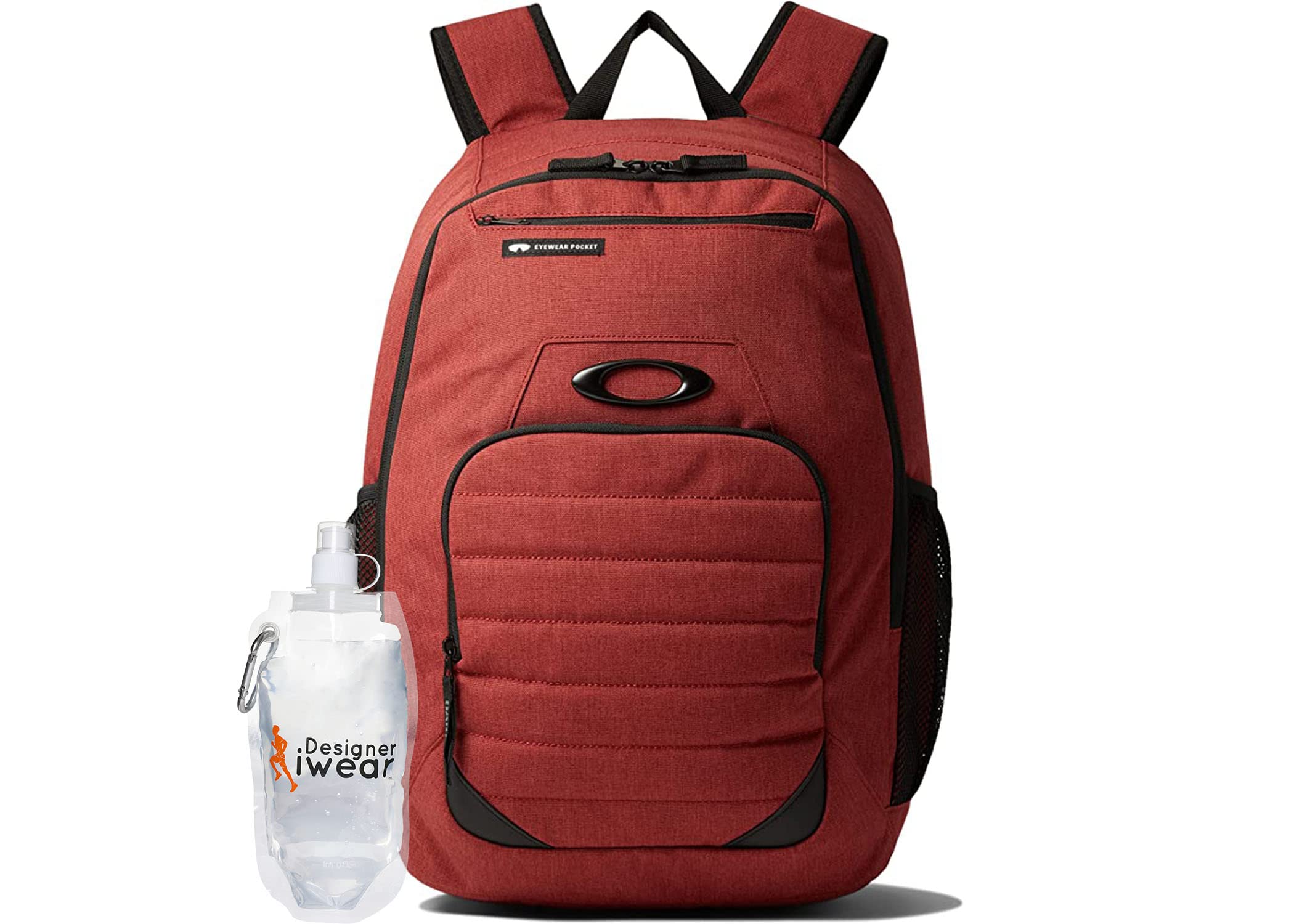 Oakley Men's 25L Enduro 4.0 25L Black/Purple Backpack for Hiking Backpacking Camping + BUNDLE with Designer iWear Water Bottle with Carabiner