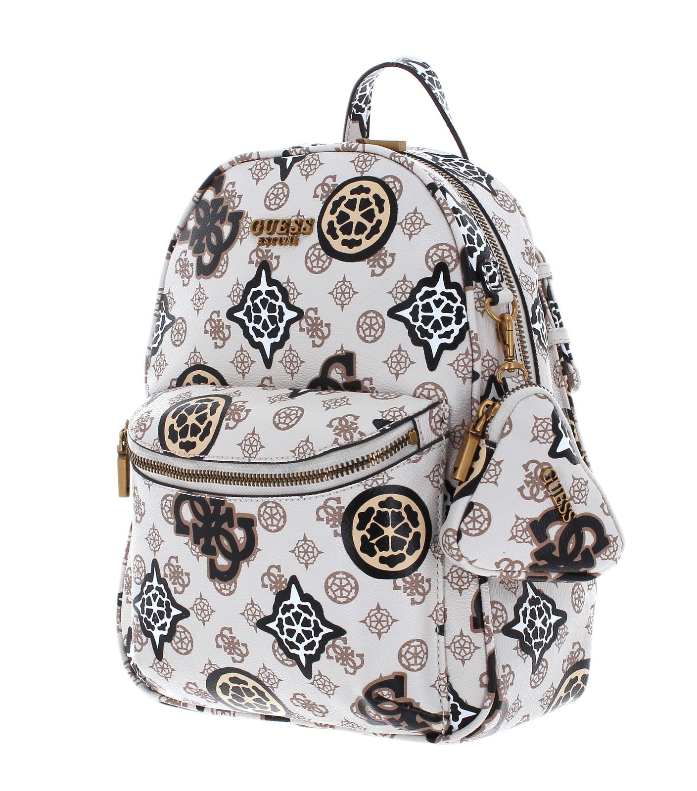 GUESS House Party Large Backpack, Cream Logo Multi