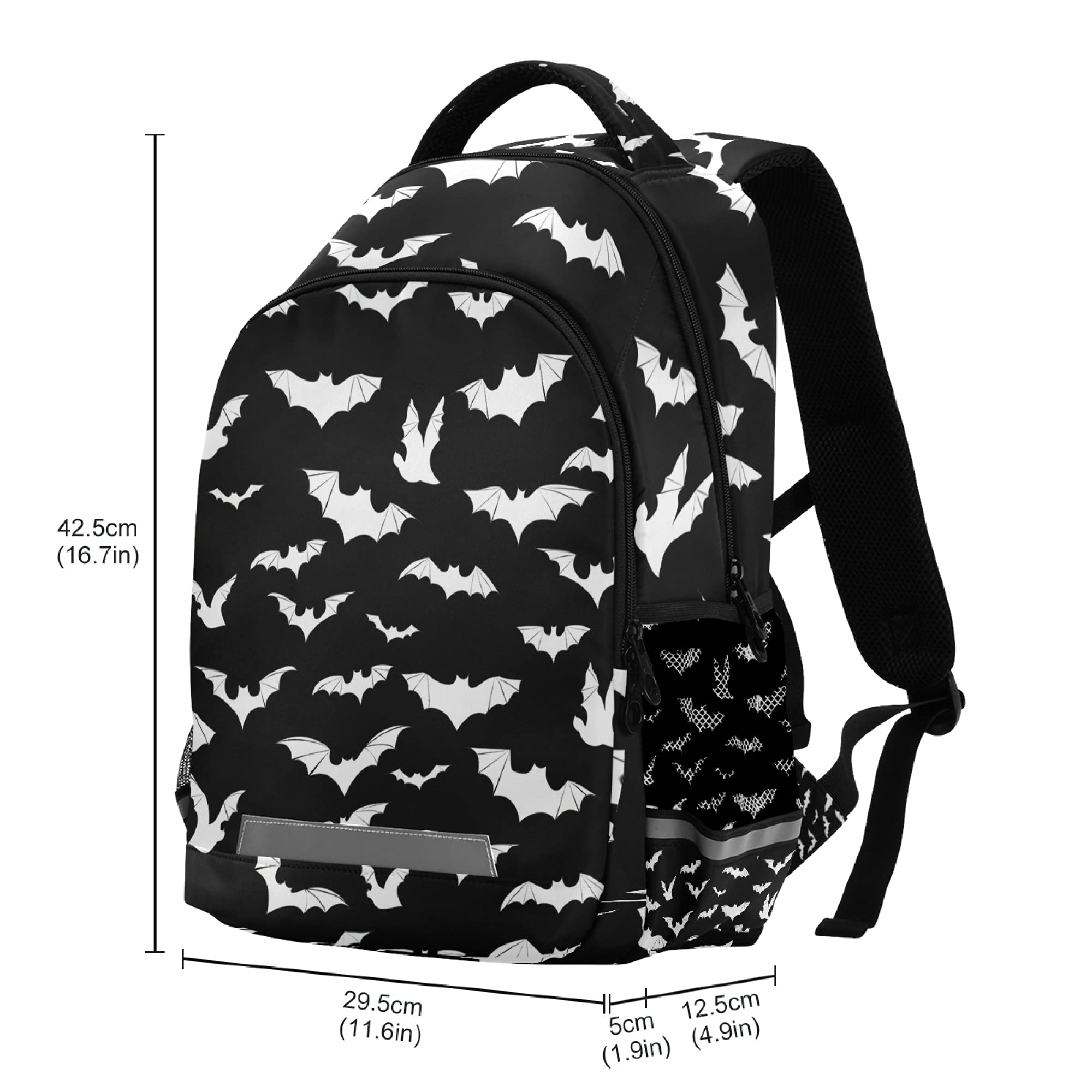Glaphy Halloween Bats Backpacks Laptop School Book Bag Lightweight Daypack for Men Women Teens Kids