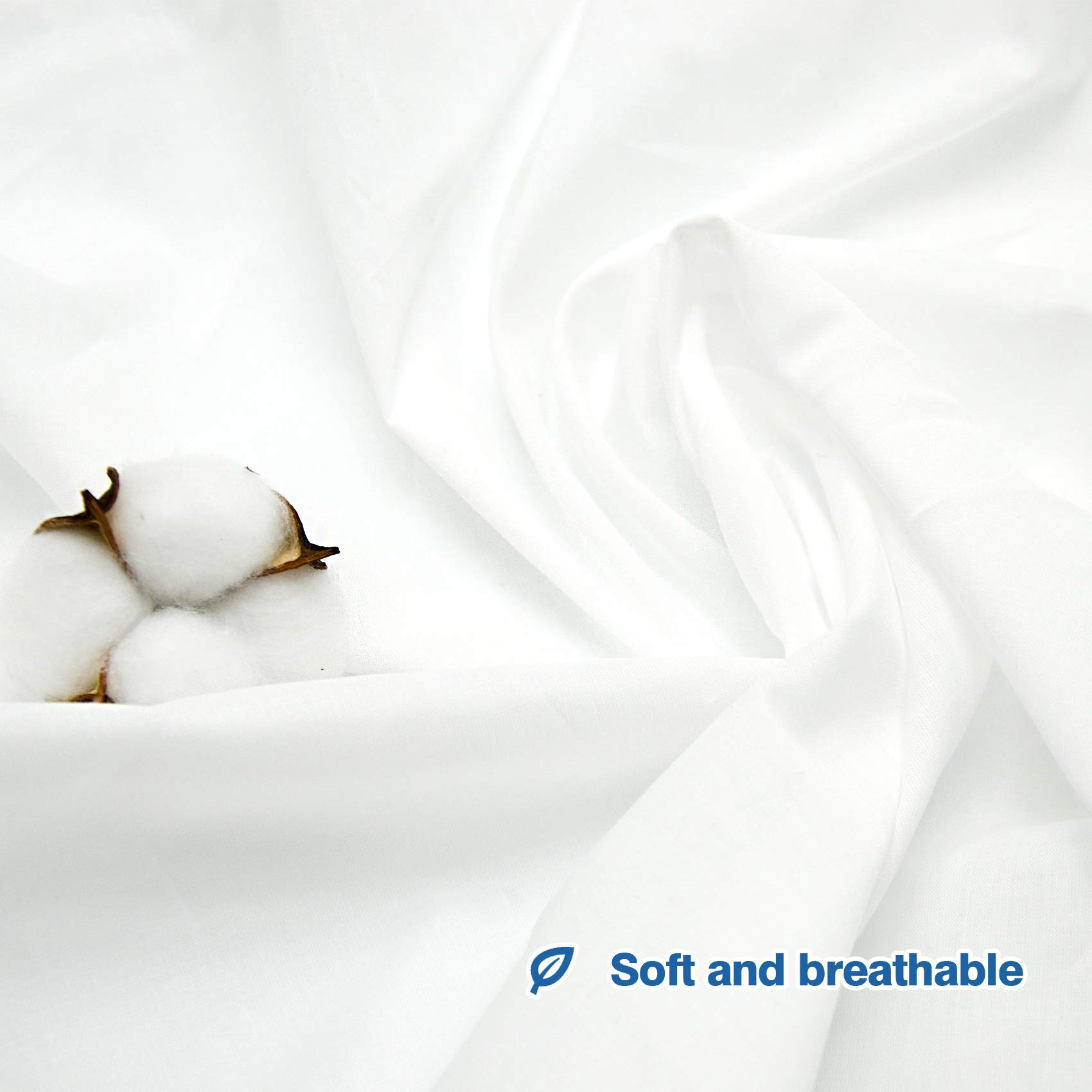 2 Yard White Cotton Fabric,Natural Cotton Poplin Fabric by The Yard,White Fabric,59 Inches Wide 100% Cotton Fabric,Soft Embroidery Muslin Quilting Fabric Material for Sewing Material Apparel Cloth