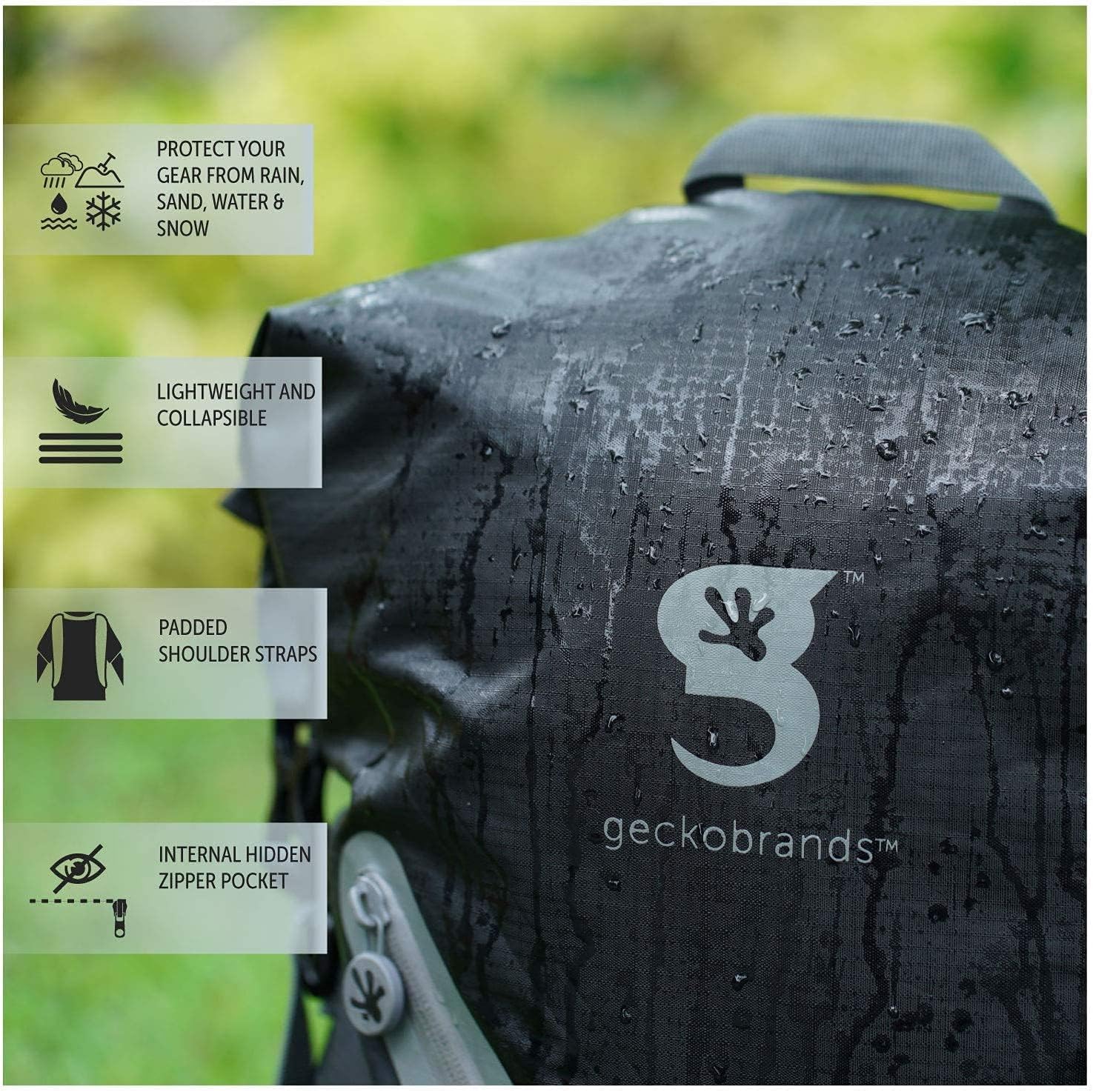geckobrands Endeavor Waterproof Backpack, Ocean geckoflage