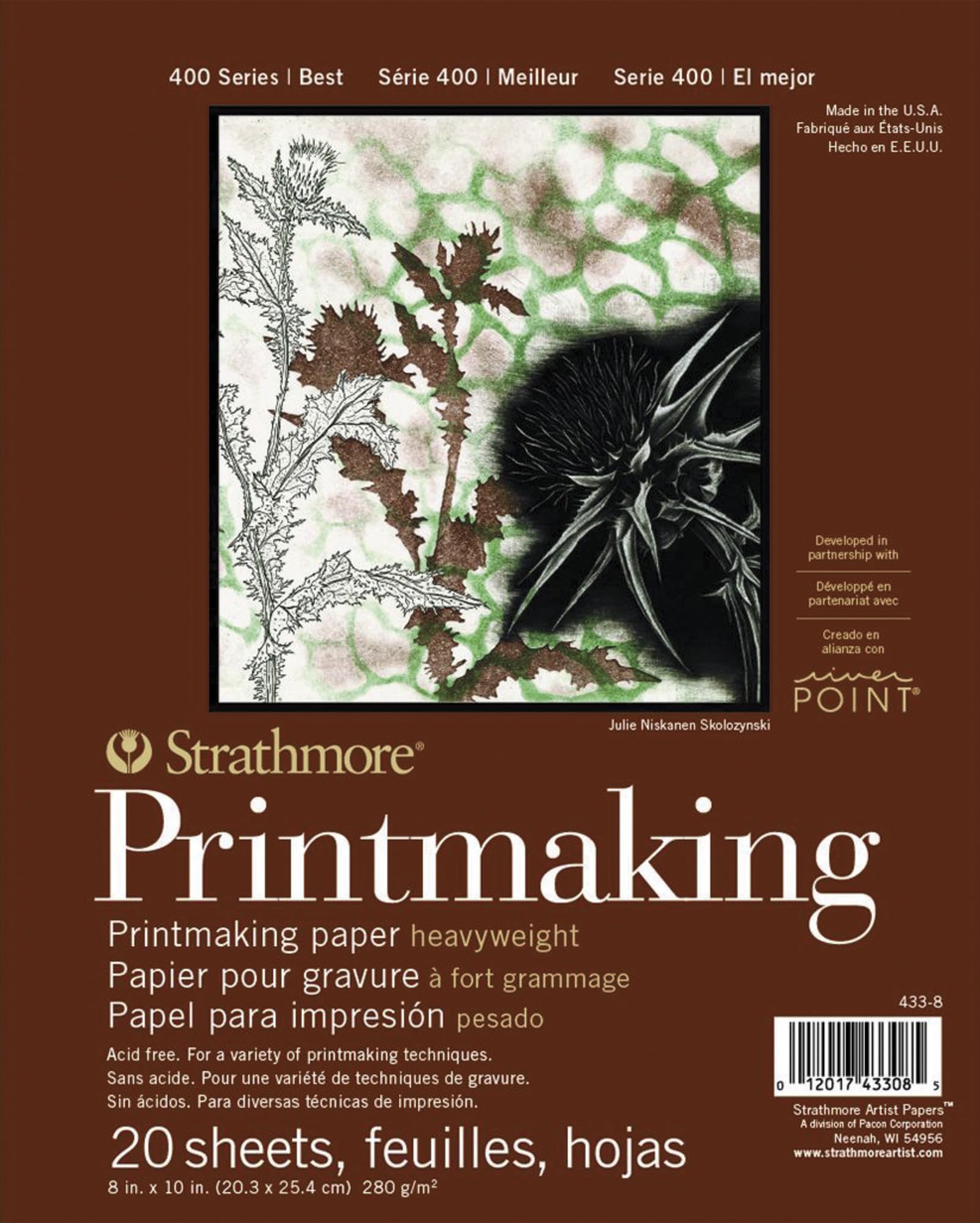 Strathmore Printmaking Paper Pad 8"X10"-20 Sheets -62433800