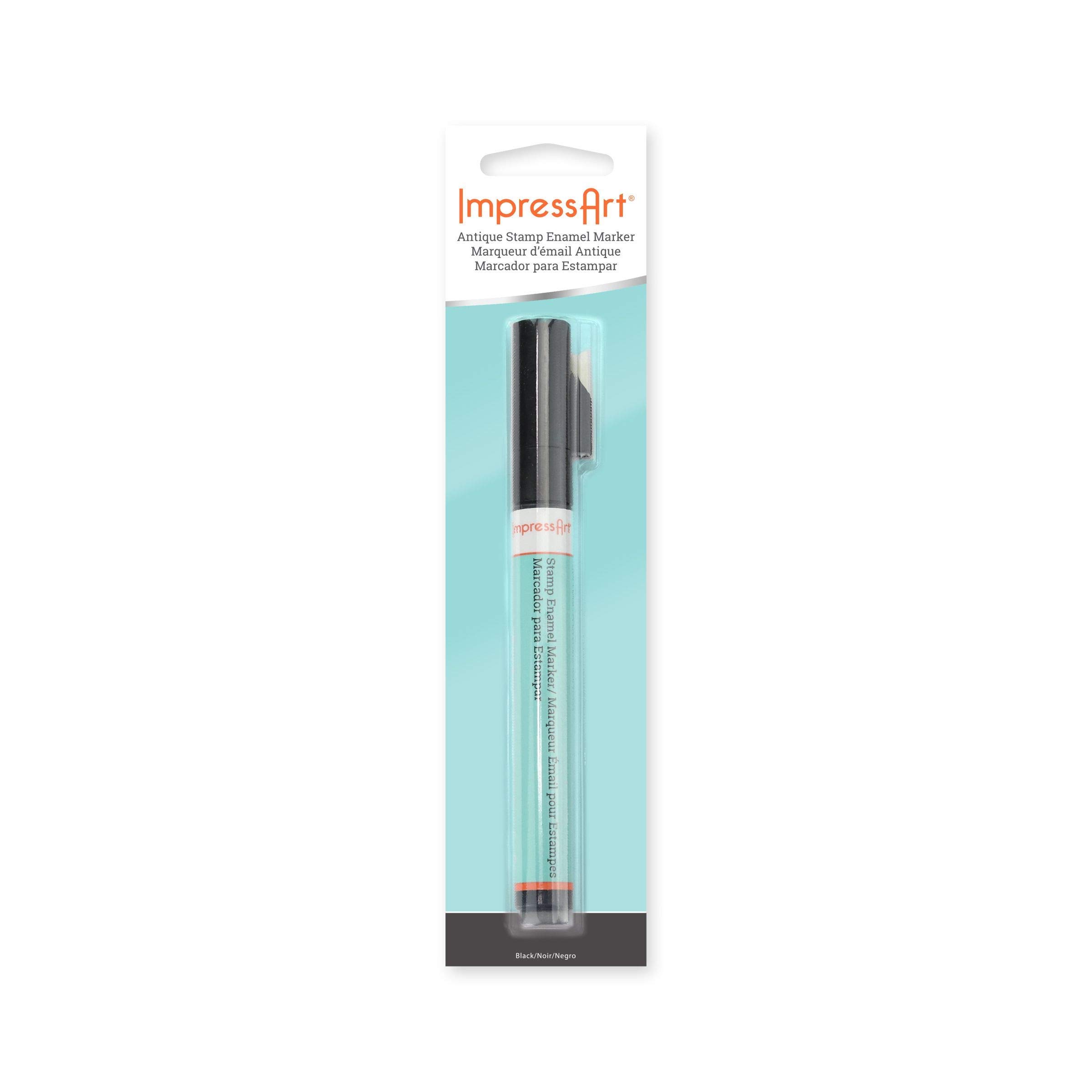 ImpressArt - Metal Stamp Enamel Marker for Metal Stamping & Engraving DIY Jewelry Acrylic Ink (Black)