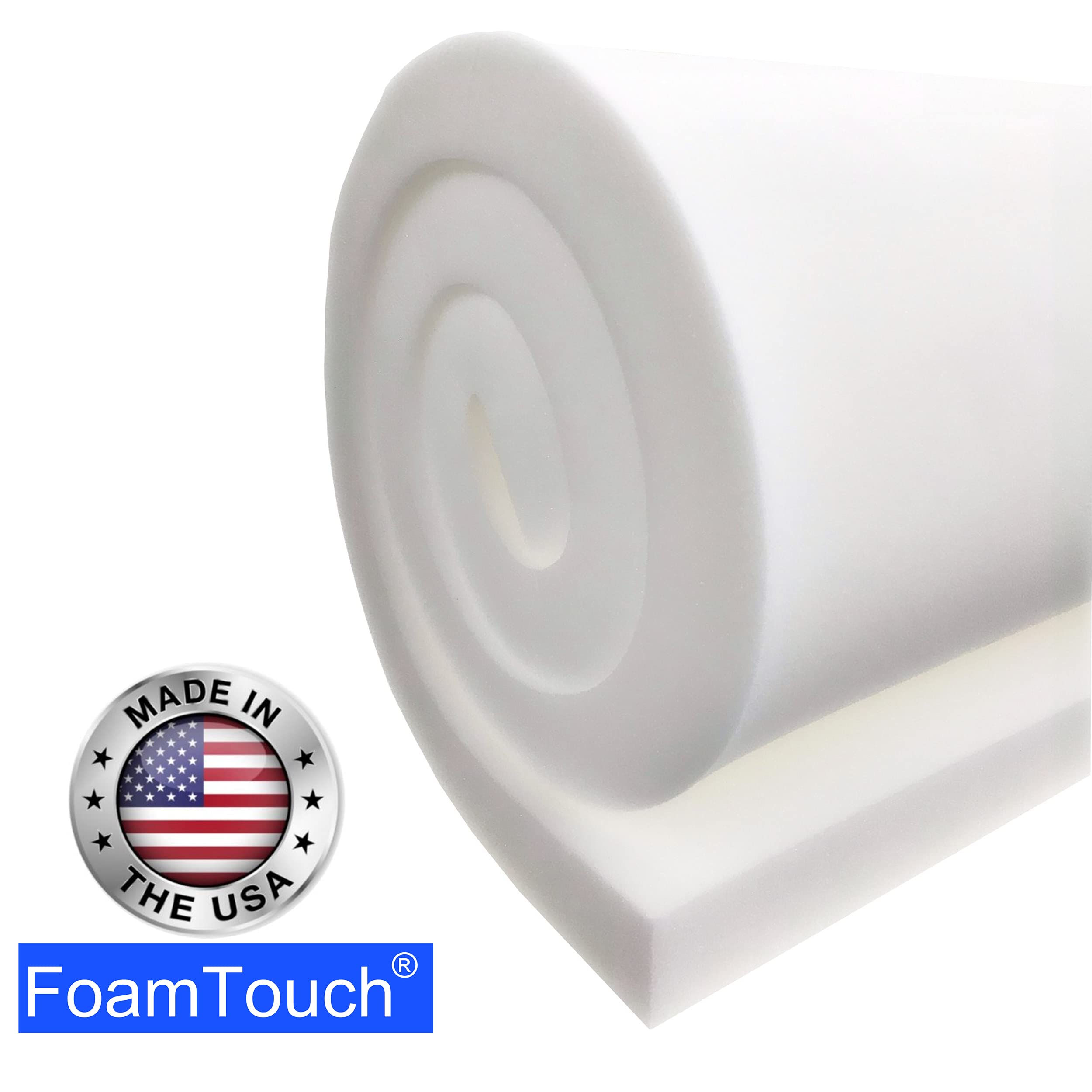 FoamTouch Upholstery Foam Cushion High Density, 6" H X 24" W X 24" L