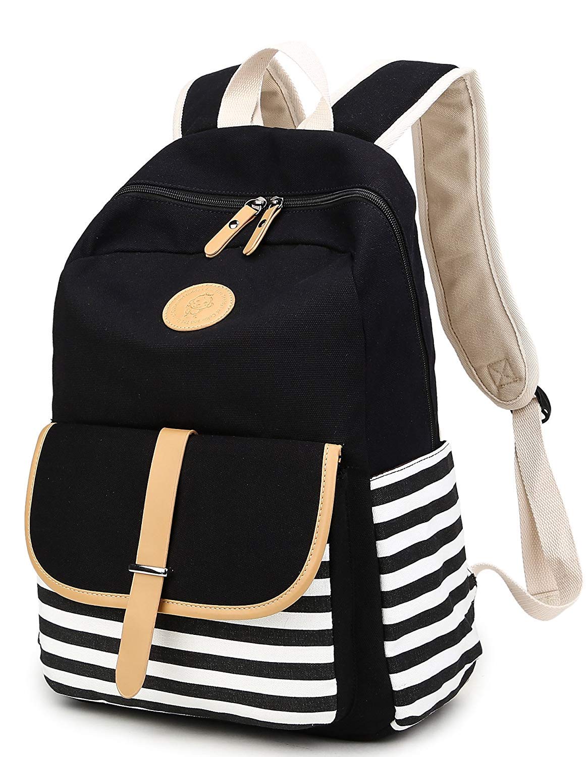 Geek-M Backpack set Canvas School Bag Teens Boys/Girls Book Bag Middle School Backpack