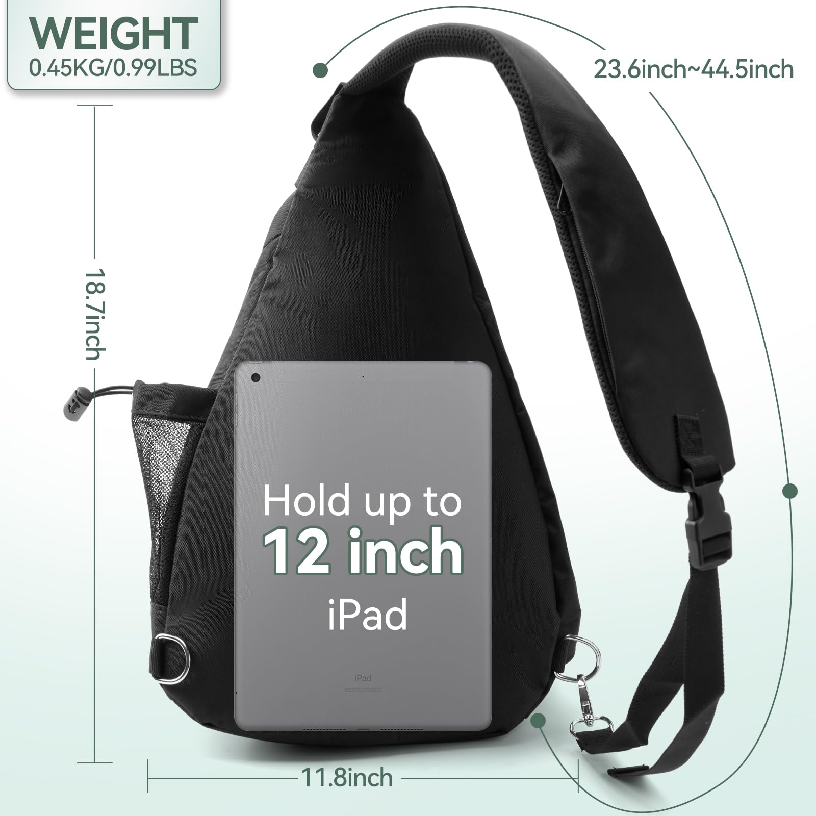 Storvyllf Single Strap Backpack for Men,Travel Mens Sling Bag Black Waterproof Crossbody Bag Women Boy Chest Shoulder Hiking Daypacks