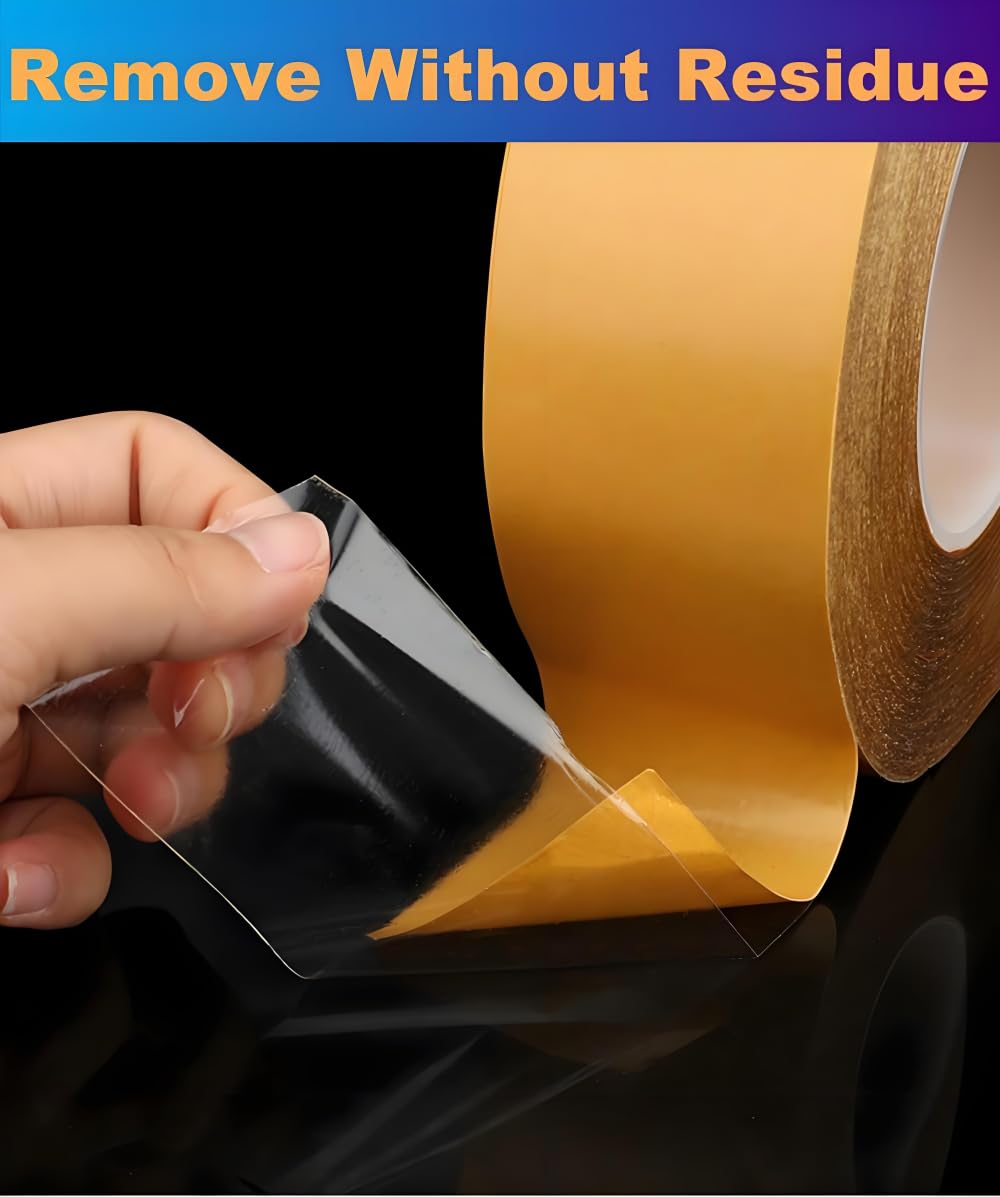 ANGKEEL Double Sided Tape with Acrylic Clear Adhesive 1Inch x 66 Feet Super Thin Strong Sticky Tape for Arts & Crafts, Photo, Paste Scrapbook, Woodworking, Fixed Carpet, Wall Decor, Anti Cat Scratch