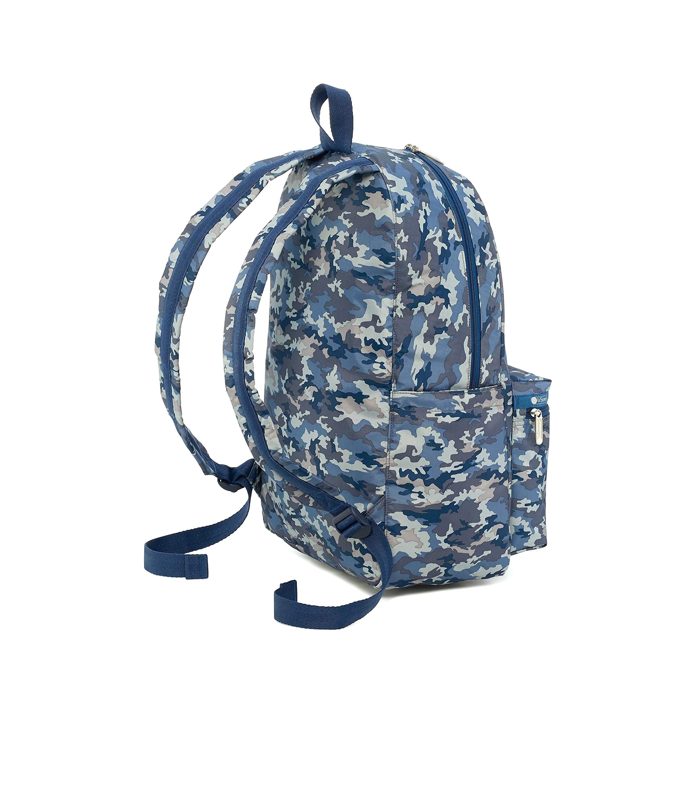 LeSportsac Camo Blues Essential Backpack/Rucksack, Style 8266/Color F285, Modern Camouflage - Blue, Grey & Khaki