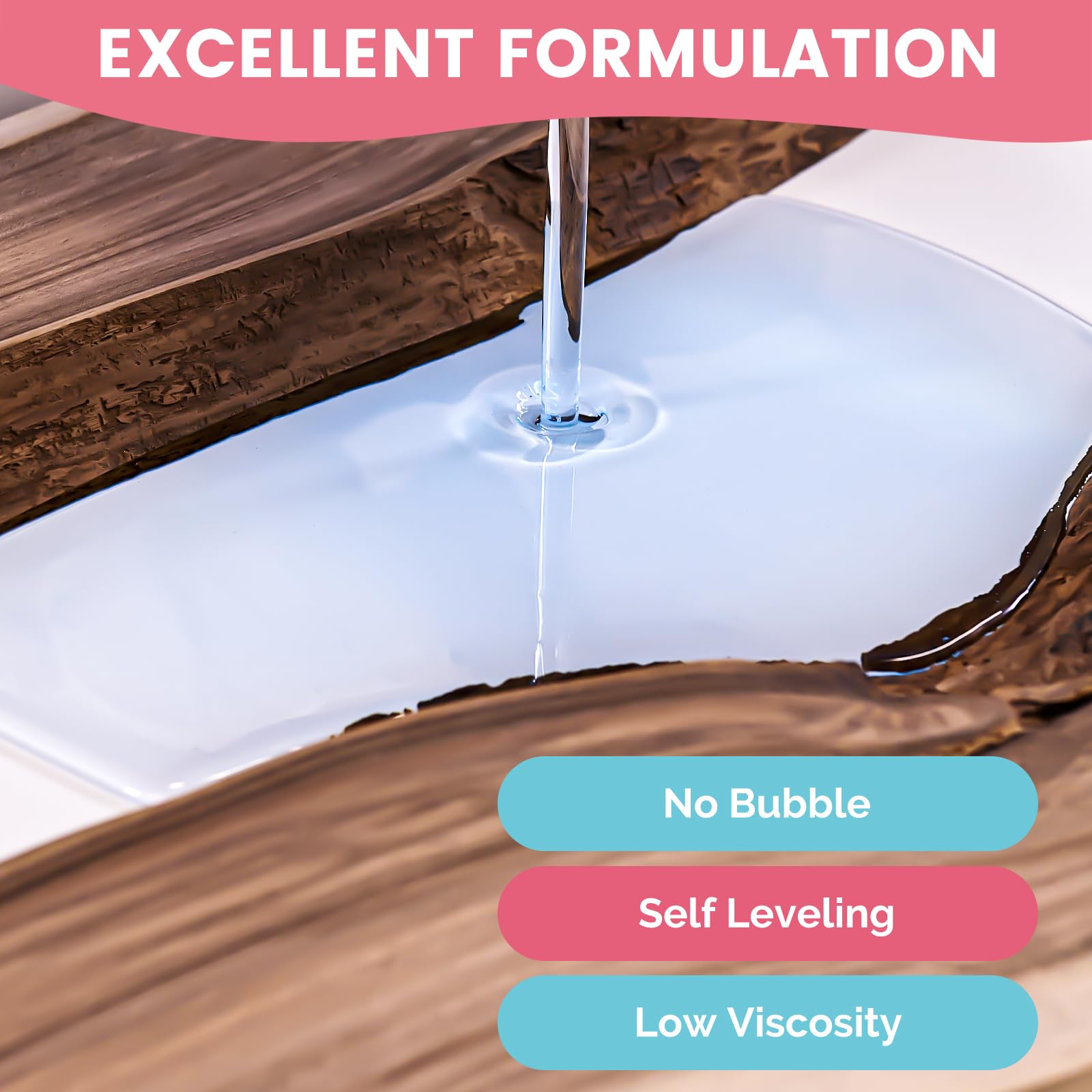 84oz Casting Epoxy Resin Kit - Crystal Clear Epoxy Resin for Wood, Molds, Jewelry Making, Table Top - Non Yellowing 2 Part Resin Kit (42oz Resin and 42oz Hardener) with Silicone Cups, Sticks