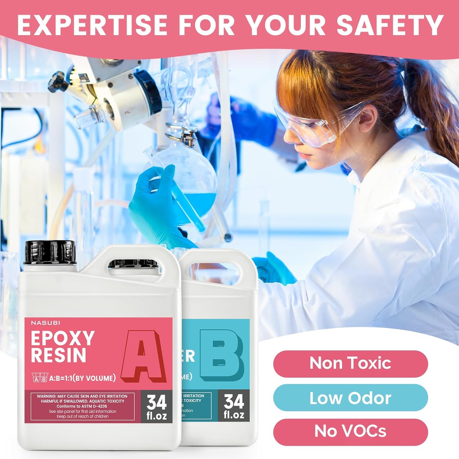 84oz Casting Epoxy Resin Kit - Crystal Clear Epoxy Resin for Wood, Molds, Jewelry Making, Table Top - Non Yellowing 2 Part Resin Kit (42oz Resin and 42oz Hardener) with Silicone Cups, Sticks