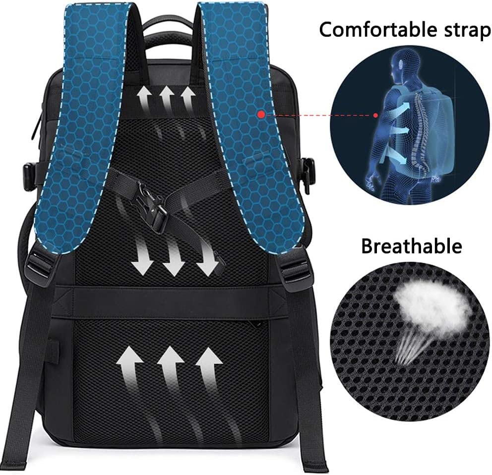 Petfu Travel Backpack 40L Carry on Backpack Flight Approved, Expandable Luggage Bags 17 Inch Laptop Backpack Anti-Theft Computer Backpack Weekender Bag Overnight Large Daypack