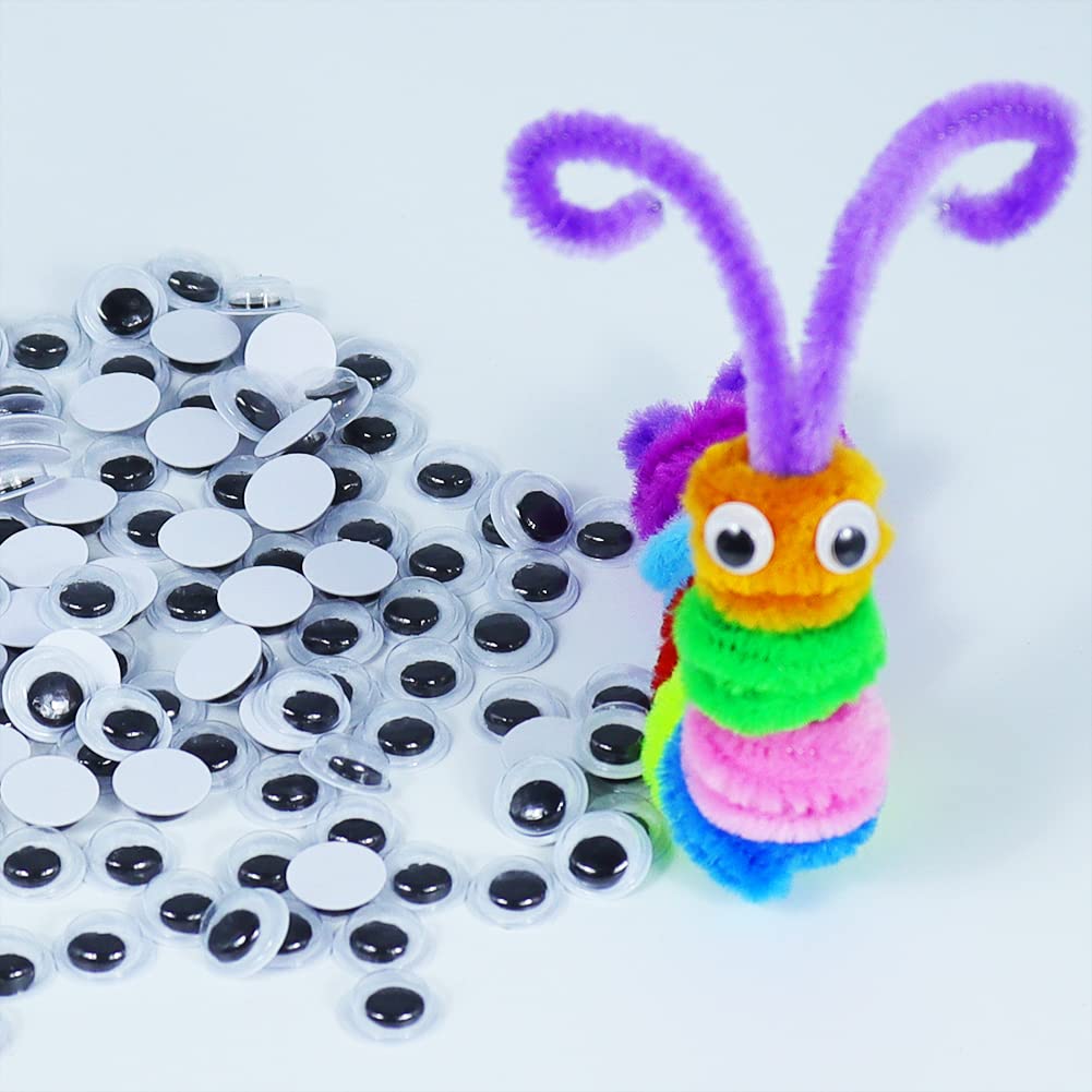 240Pcs Googly Eyes with Self-Adhesive Black White Small Plastic Wiggle Stickers Eyes for Shcool DIY Crafts Projects, Halloween Christmas DIY Craft Decorations