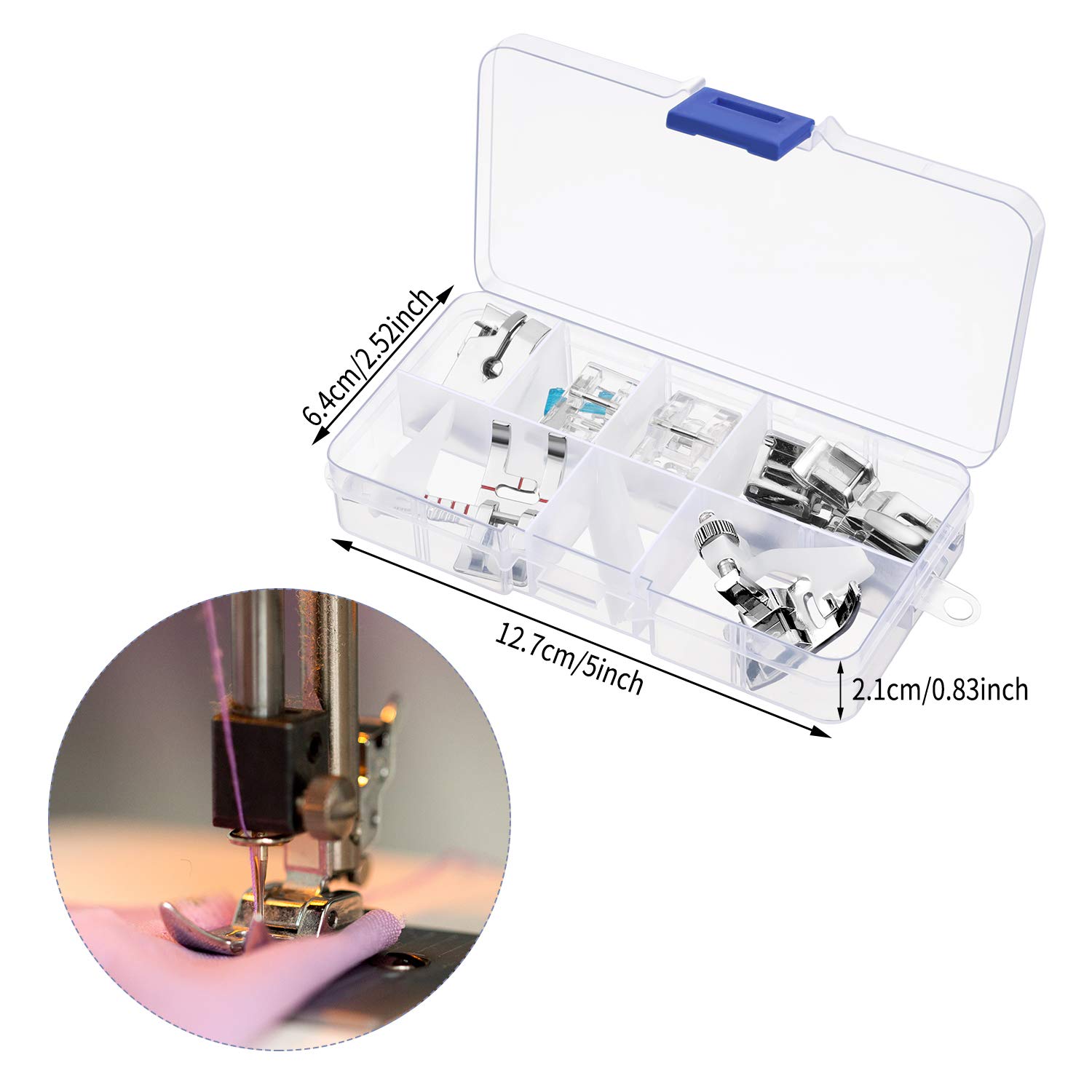 12 Pieces Sewing Machine Presser Foot Set Sewing Machine Spare Parts Accessories Multifunctional Sewing Foot Presser for Most Sewing Machines