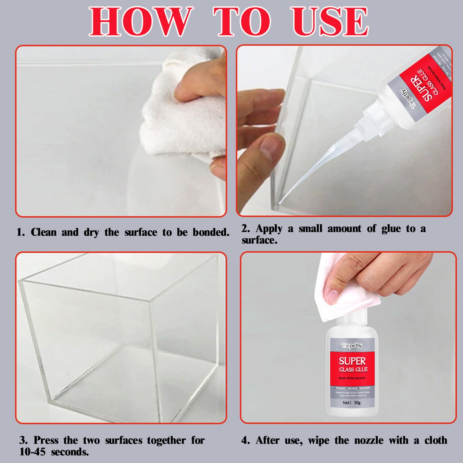 Glass Glue, CA Super Glue for Plastic, Crazy Glue Clear, Instant Strong Glue for Wood, Glass, Ceramic, Metal, Plastic, Rubber, DIY Craft, 20g (1)