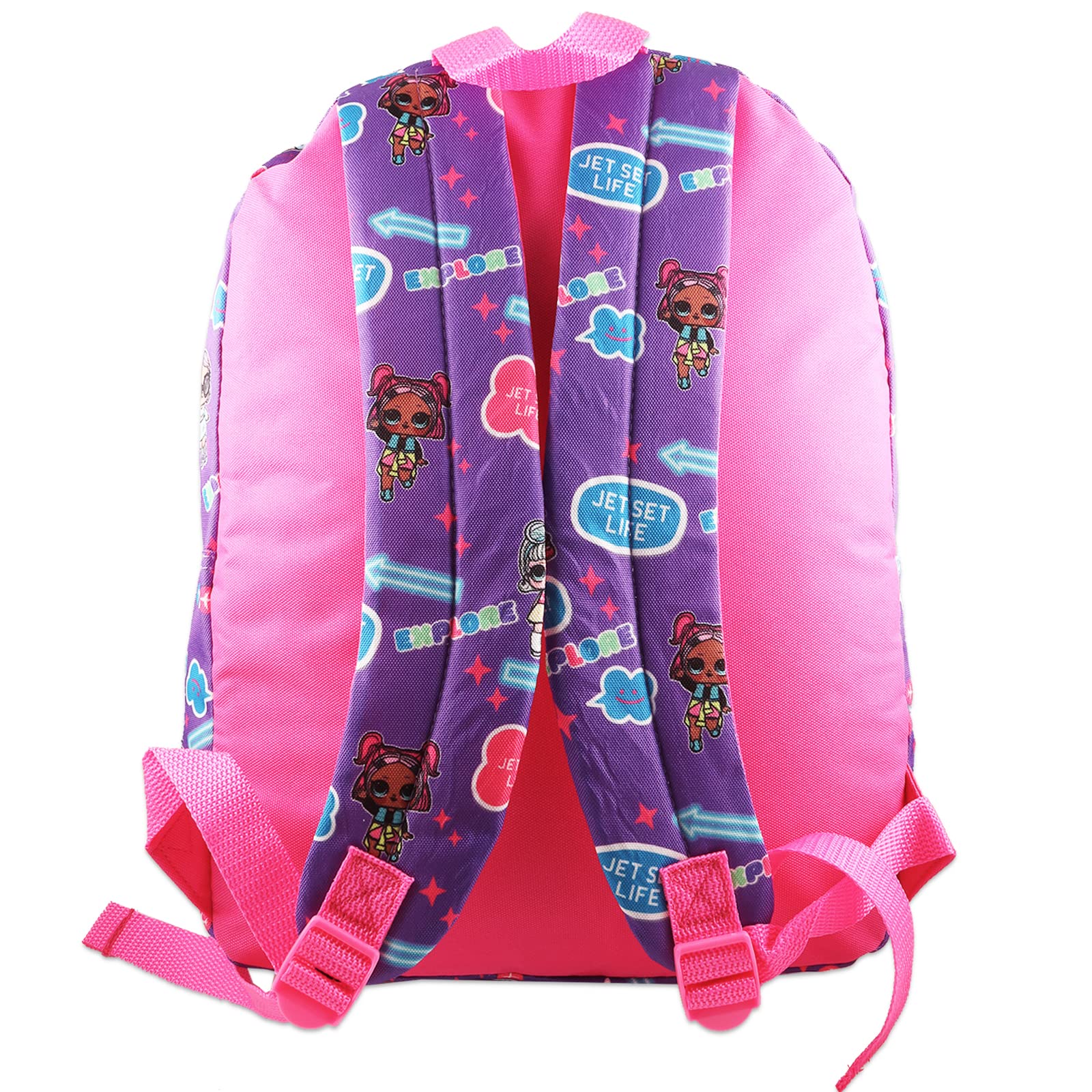 LOL Surprise Backpack for Girls Set - 16” LOL Surprise Backpack for School Bundle with Water Bottle, Stickers, More (LOL Surprise School Backpack)