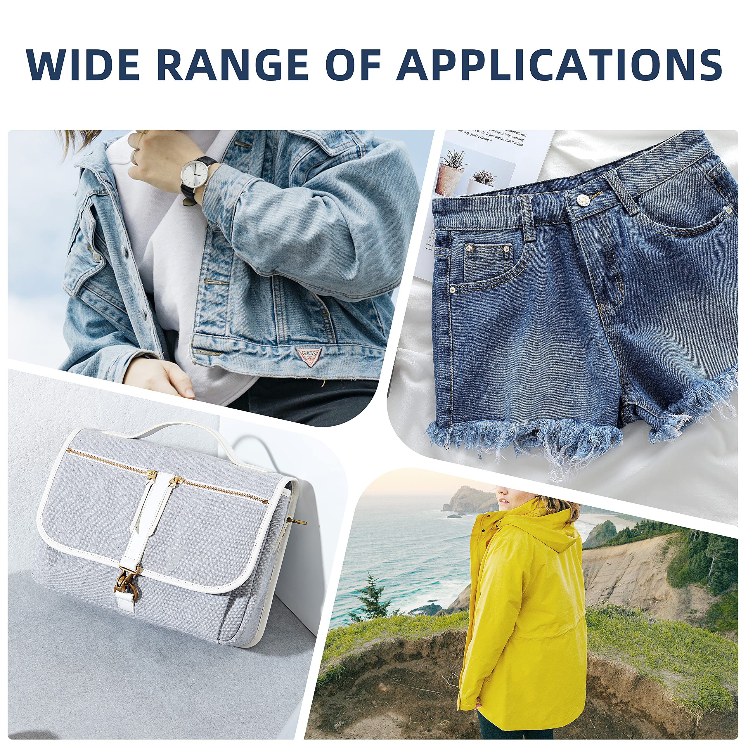 Blue Jeans Denim Patches 4 Rolls, Inside and Outside Iron On Patches, Jean Patches,Blue Denim Iron On Patches, for Jeans Clothing Hole Repairing and Decoration