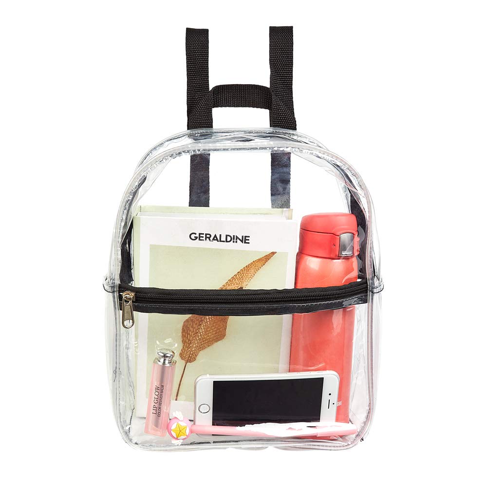 Clear Bag Stadium Approved Clear Mini Backpack Heavy Duty Cold-Resistant Transparent PVC Backpack with Work, Security Travel & Stadium