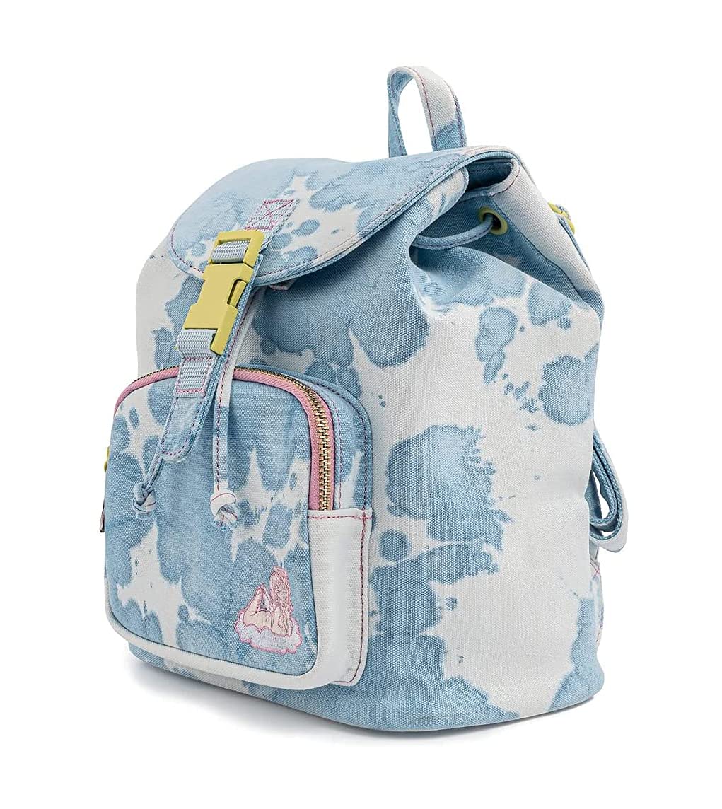 Loungefl Valfre Lucy Blue Acid Wash Denim Backpack