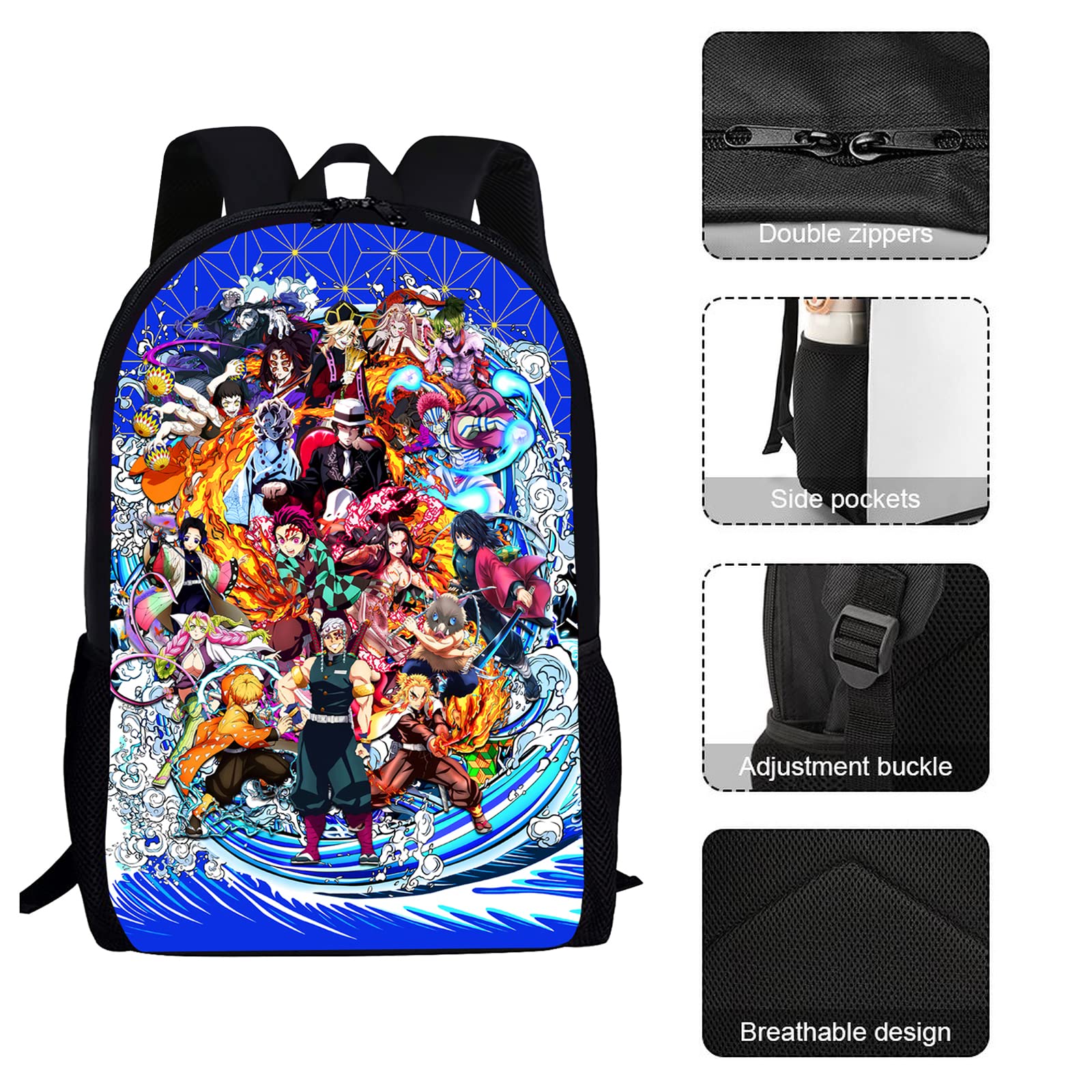 Guainuhai Anime Backpacks 3D Print Cartoon Backpack Fashion Anime Backpack Travel Bags 17inch C