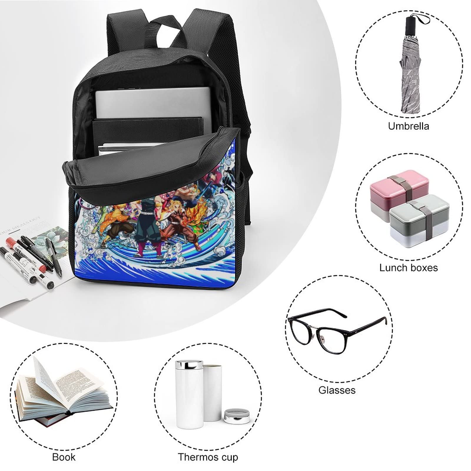 Guainuhai Anime Backpacks 3D Print Cartoon Backpack Fashion Anime Backpack Travel Bags 17inch C