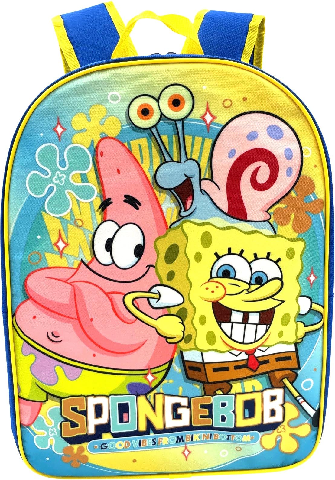 Ruz Sponge Bob 15" School Backpack (Blue-Yellow)