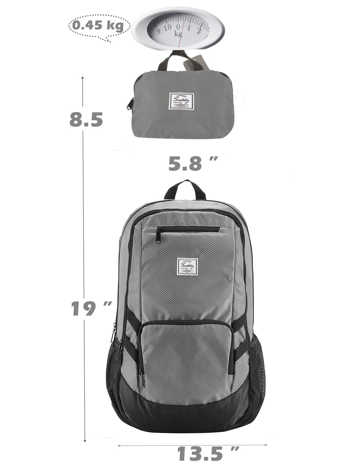 25L Lightweight Packable Backpack Handy Water Resistant Foldable Daypack Bag for Travel Camping Outdoor (Black)