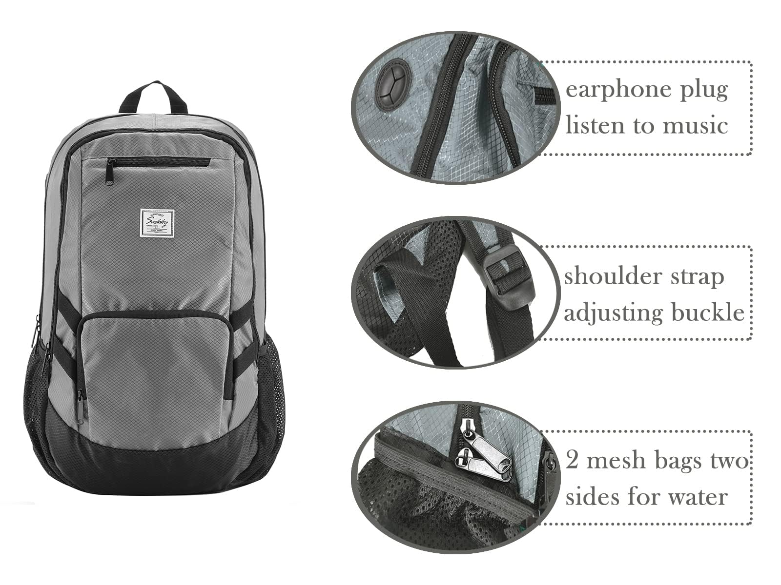 25L Lightweight Packable Backpack Handy Water Resistant Foldable Daypack Bag for Travel Camping Outdoor (Black)