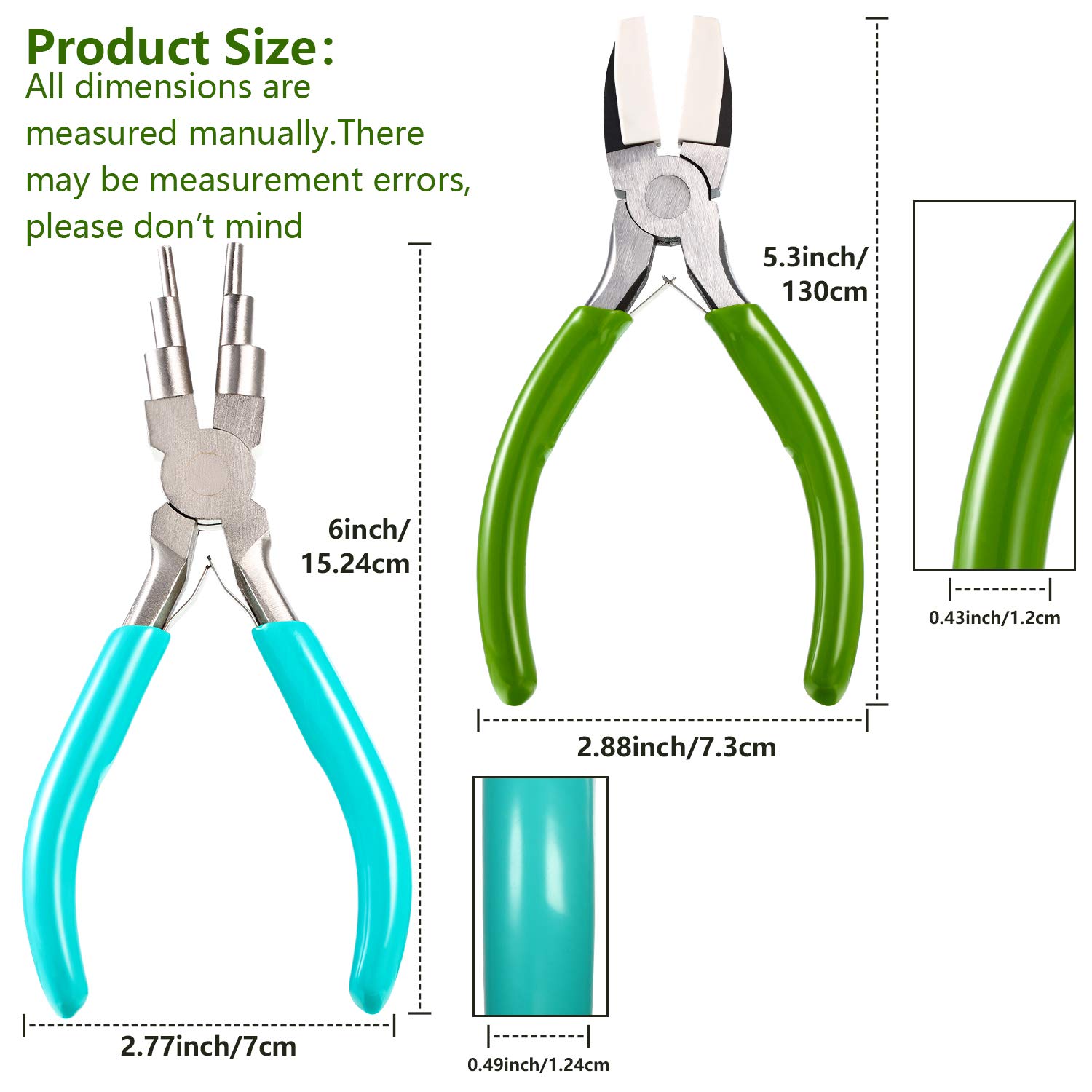 2 Pieces Jewelry Pliers Including 6 in 1 Bail Making Pliers Jewelry Bail Pliers, Nylon Nose Pliers for Jewelry Making Beading Looping Shaping Wire DIY Crafts