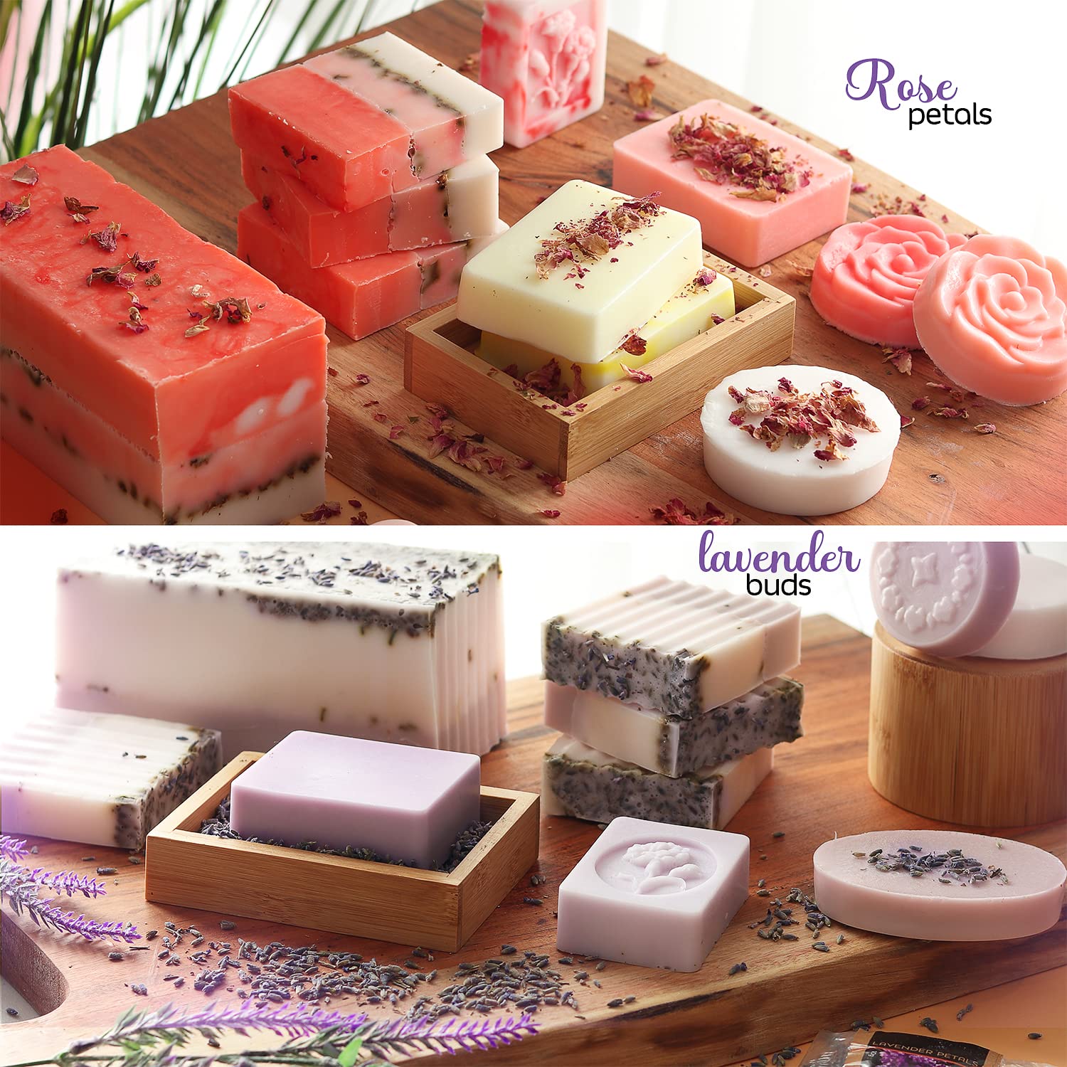 CraftZee Large Soap Making Kit - DIY Kits for Adults and Kids Supplies Includes Soap Base, Soap Cutter Box, Silicone Loaf Molds, Fragrances, Rose Petals & More Melt and Pour Soap Kit