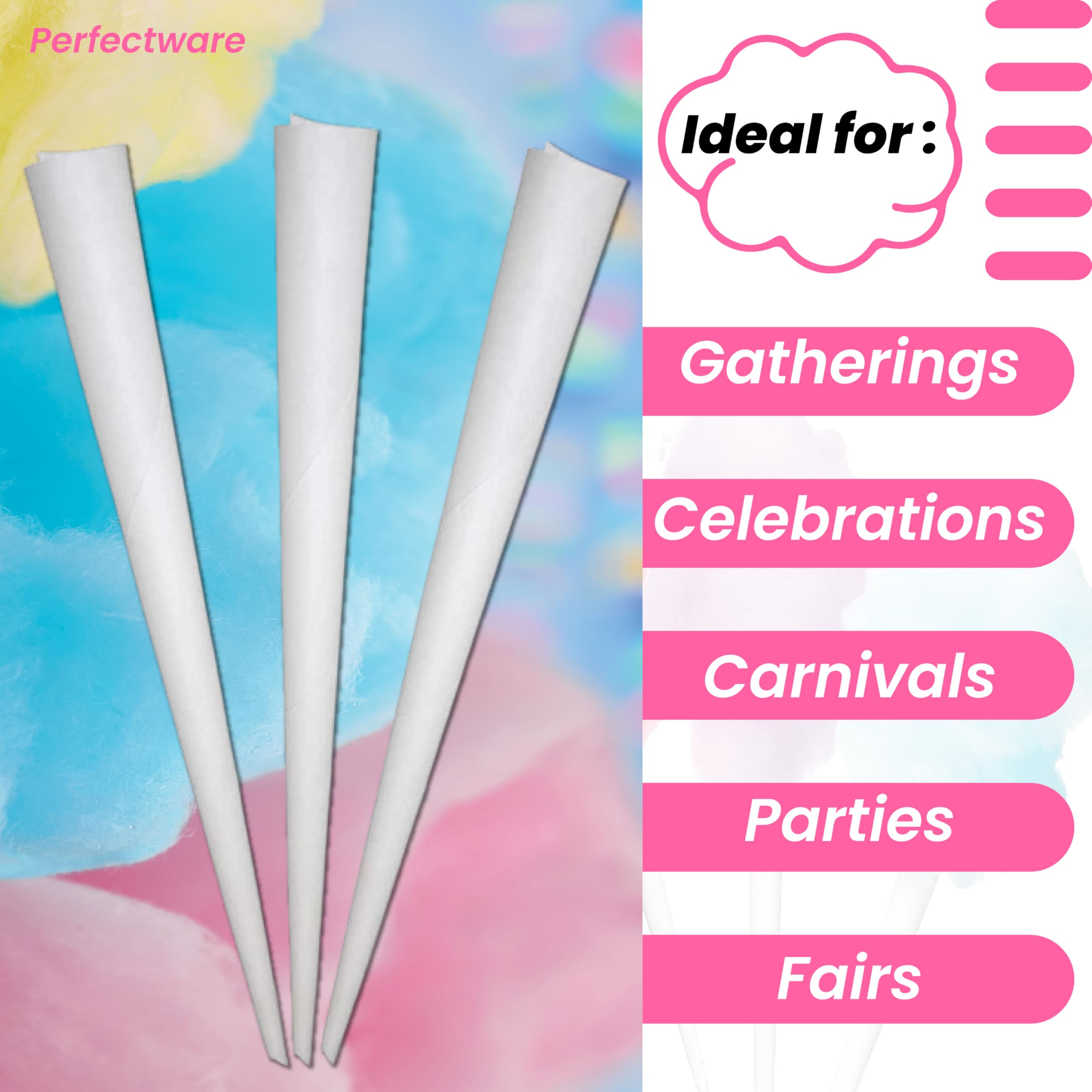Perfectware Cotton Candy Cones 105ct