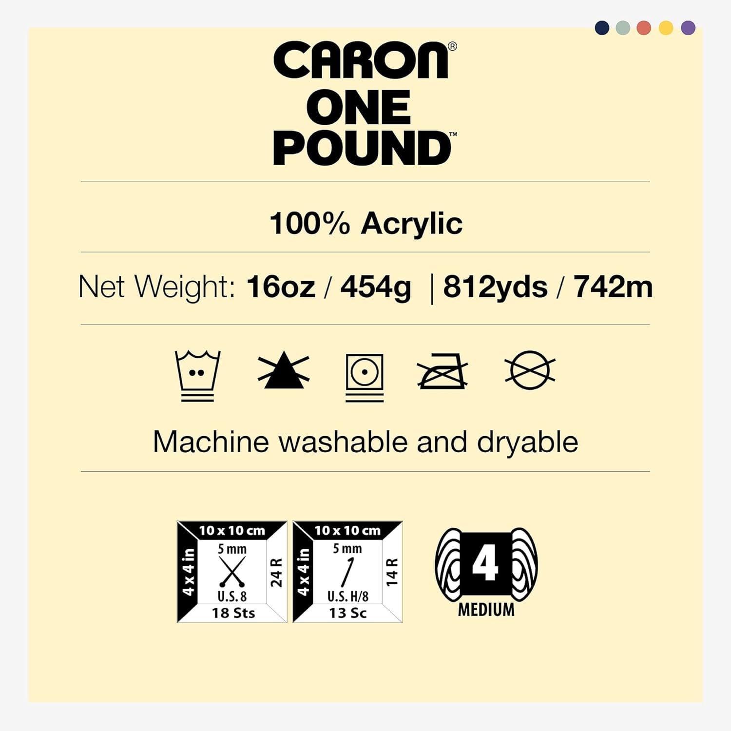 Caron One Pound Solids Yarn, 16oz, Gauge 4 Medium, 100% Acrylic - Cape Cod Blue- For Crochet, Knitting & Crafting ( 1 Piece )