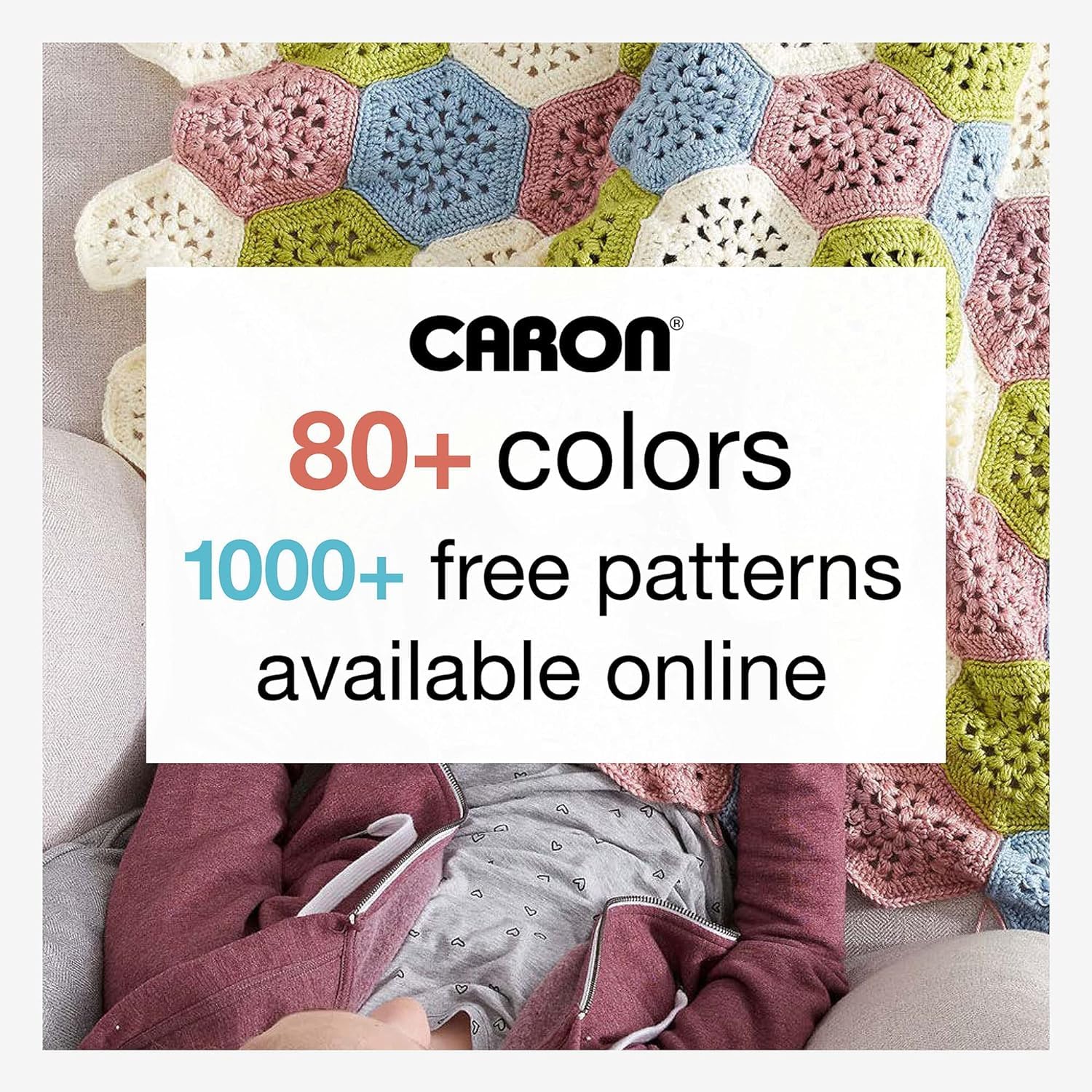 Caron One Pound Solids Yarn, 16oz, Gauge 4 Medium, 100% Acrylic - Cape Cod Blue- For Crochet, Knitting & Crafting ( 1 Piece )