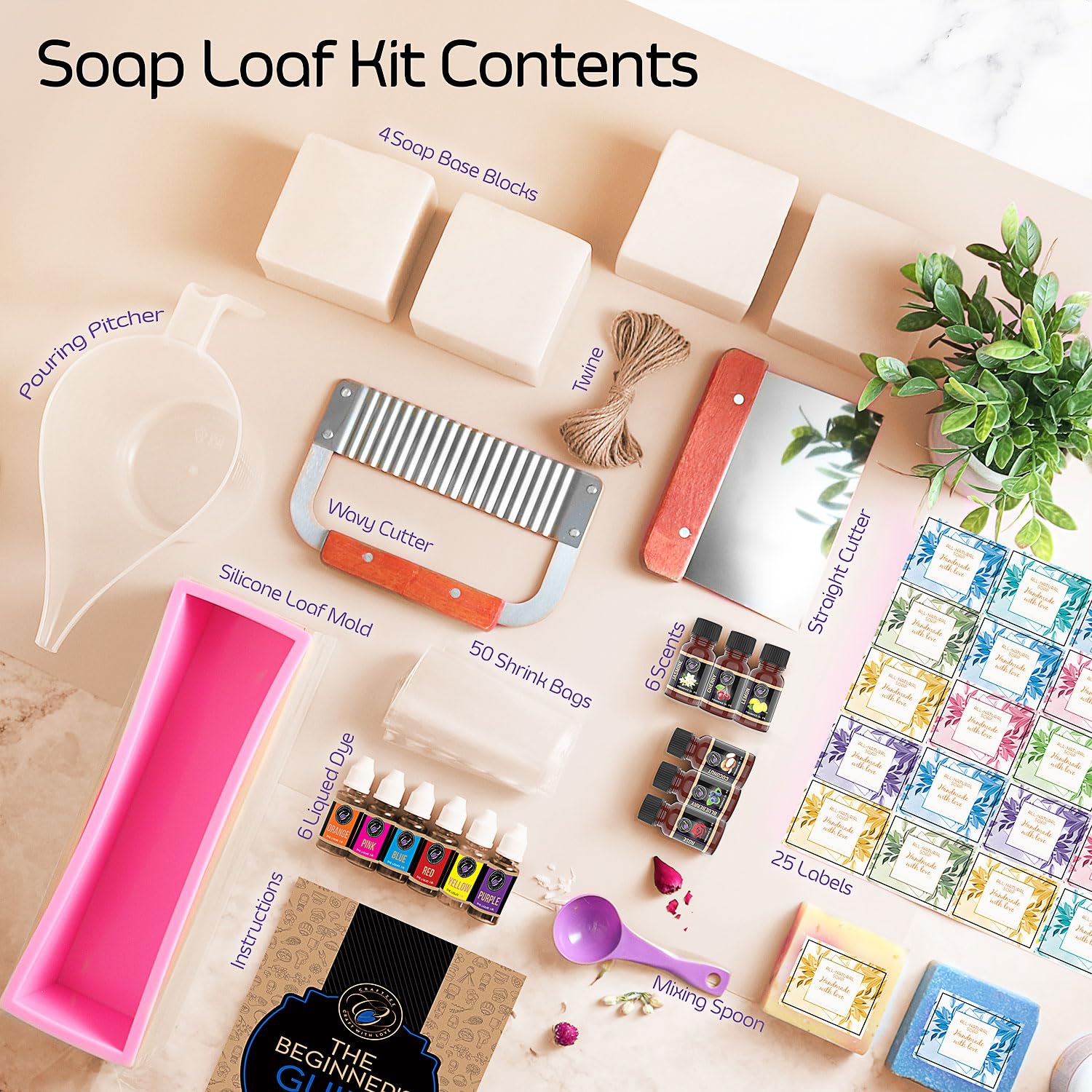 CraftZee Soap Making Kit - Soap Making Supplies - DIY Kits for Adults and Kids with Shea Butter Soap Base, Fragrance Oils, Silicone Loaf Molds, Cutters & More Melt and Pour Soap Kit