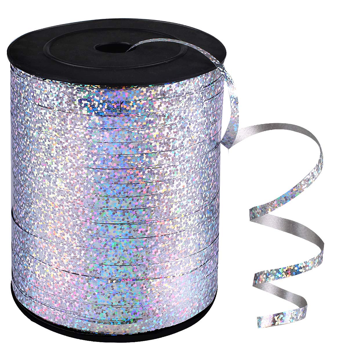 500 Yards Shiny Balloon Ribbons for Party Florist Flowers Wrapping Gift Box Cards Balloons Decoration (Silver)