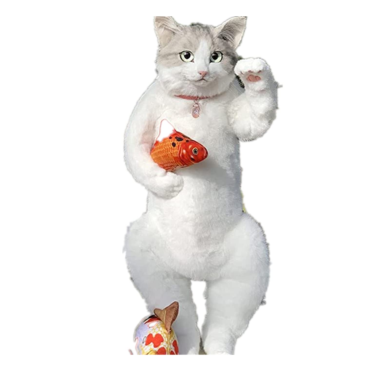 MUGUOY Handmade Simulation Cat Bag This Cat Backpack Look Like A Real Cat,3D Simulation Stuffed Animal Zipper Backpack.