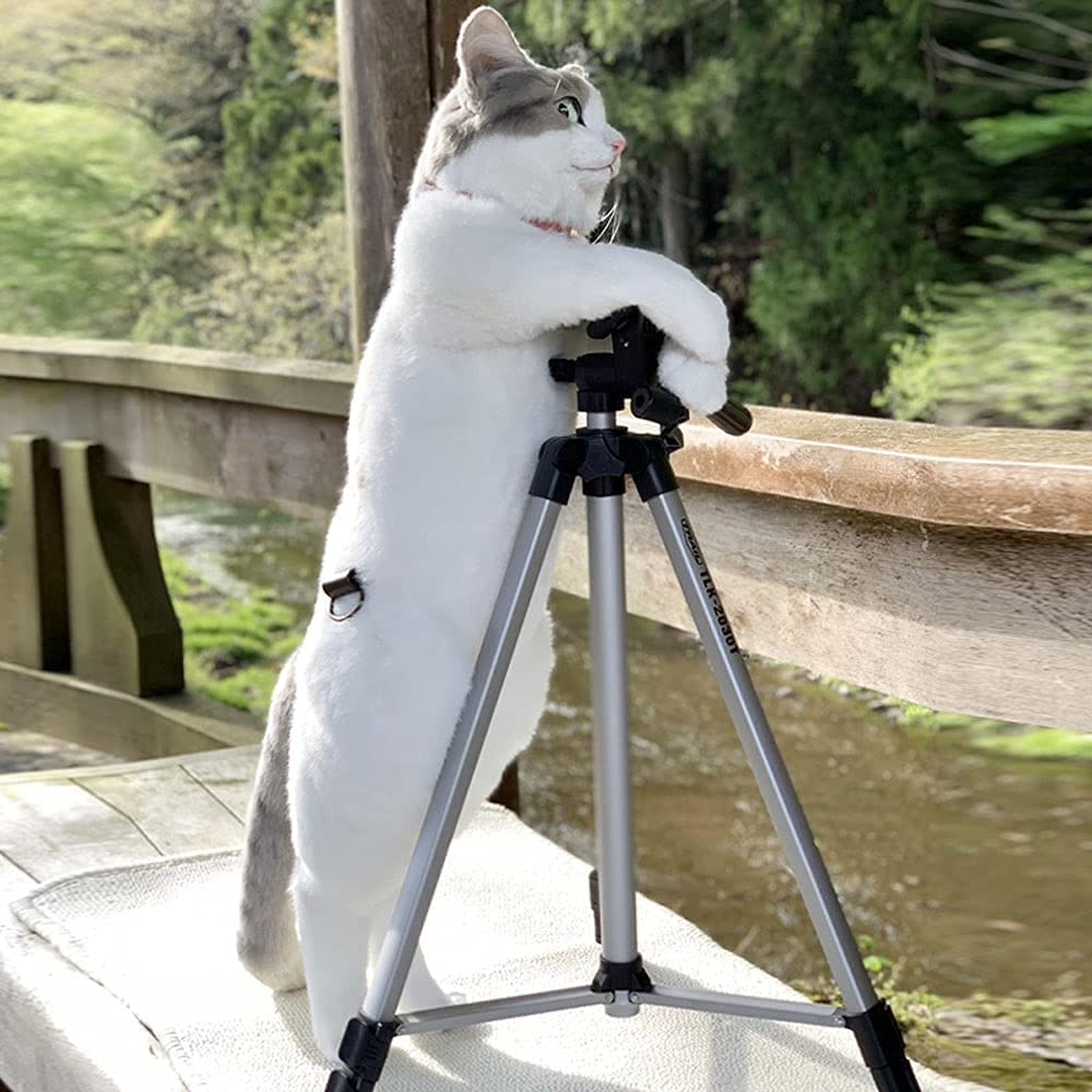 MUGUOY Handmade Simulation Cat Bag This Cat Backpack Look Like A Real Cat,3D Simulation Stuffed Animal Zipper Backpack.