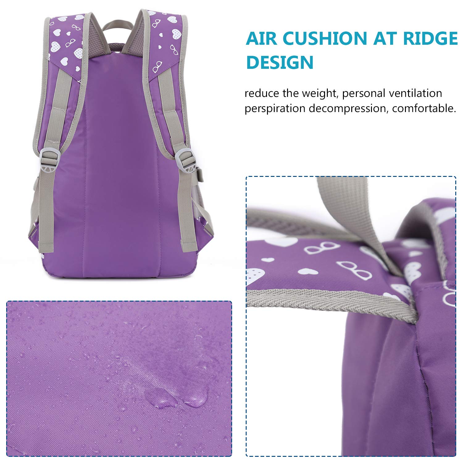 goldwheat Girls School Backpack Cute Lightweight Bookbag Outdoor Travel Bag for Elementary Middle Daypack