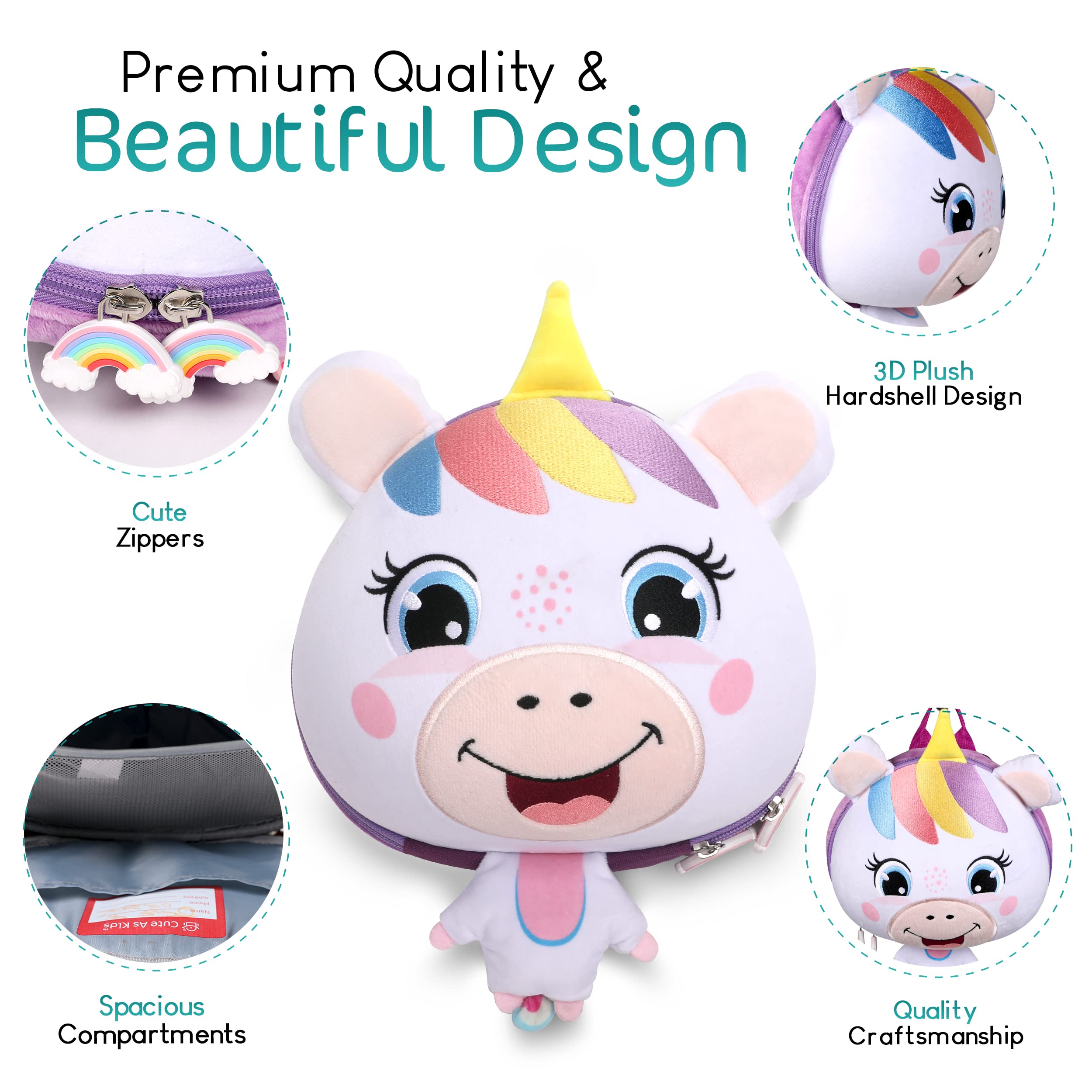 Cute As Kids Toddler Backpack with Leash - Unicorn Backpack Leash for Toddlers - Best Gift for Toddlers