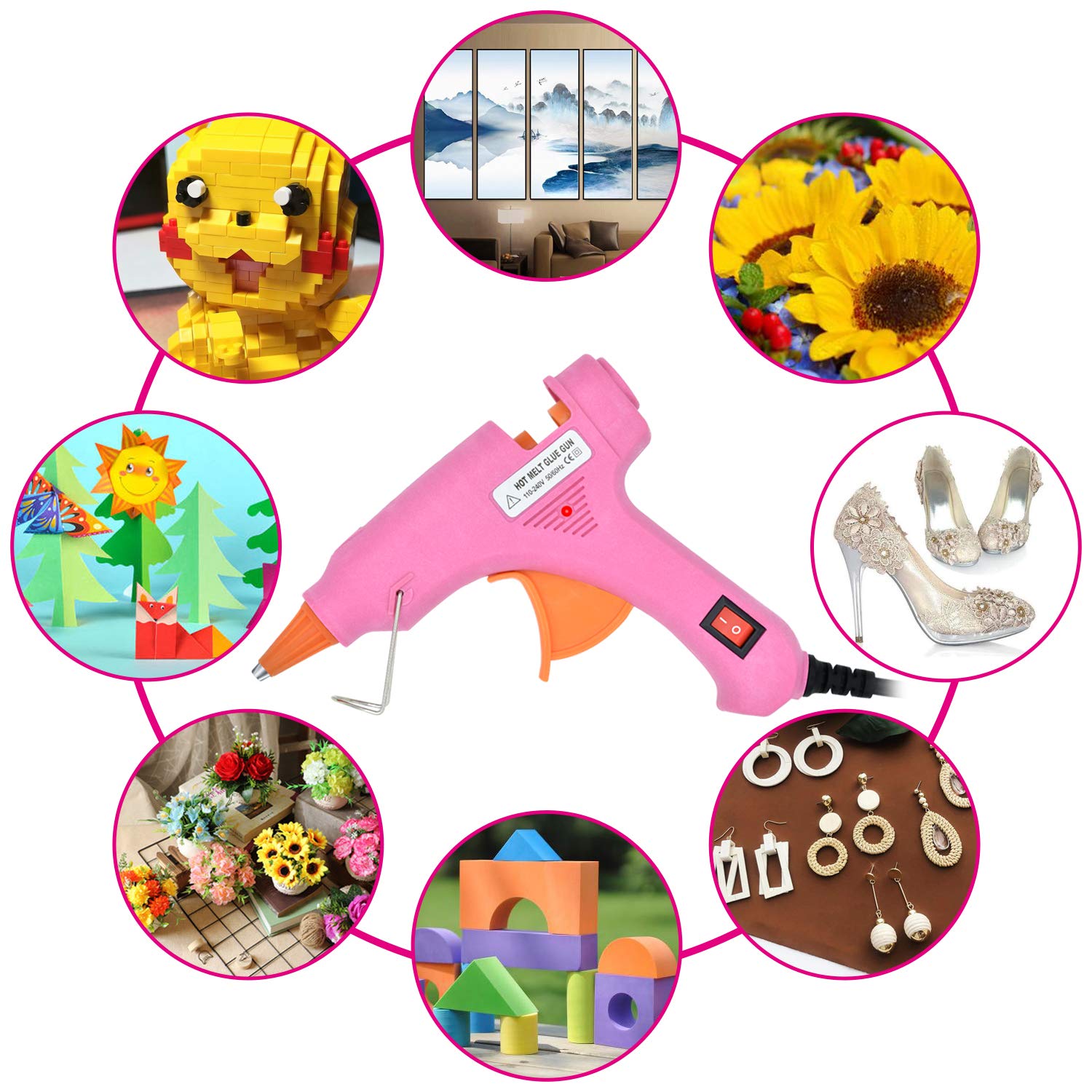 Hot Glue Gun with 40pcs Melt Glue Sticks, 30W Mini Hot Melt Glue Gun Kit, Melting Glue Gun Set, Glue Gun Mini for Crafts and Arts, School, Home, Quick Repairs, Sealing